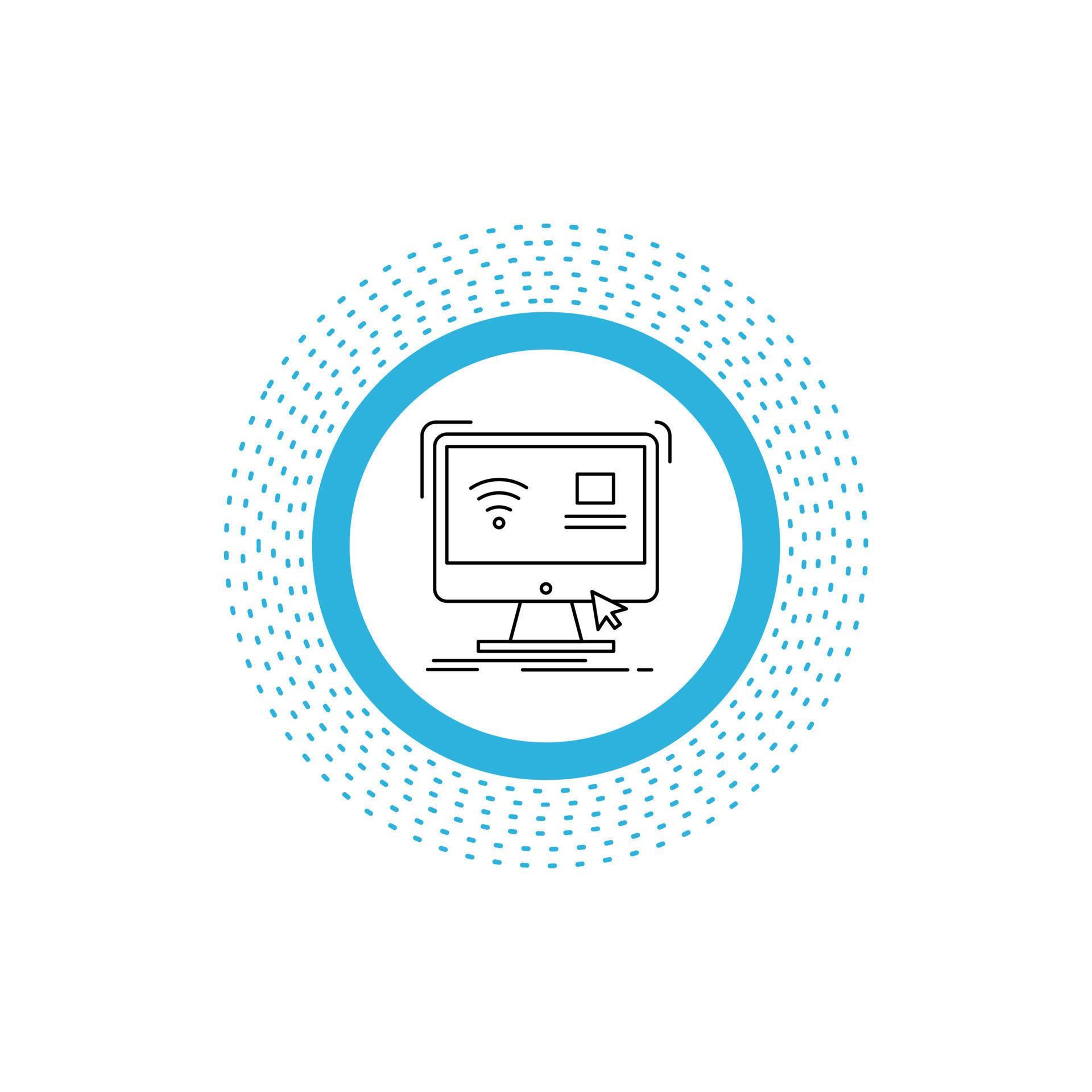 Control Computer Monitor Remote Smart Line Icon Vector Isolated Illustration 12854805