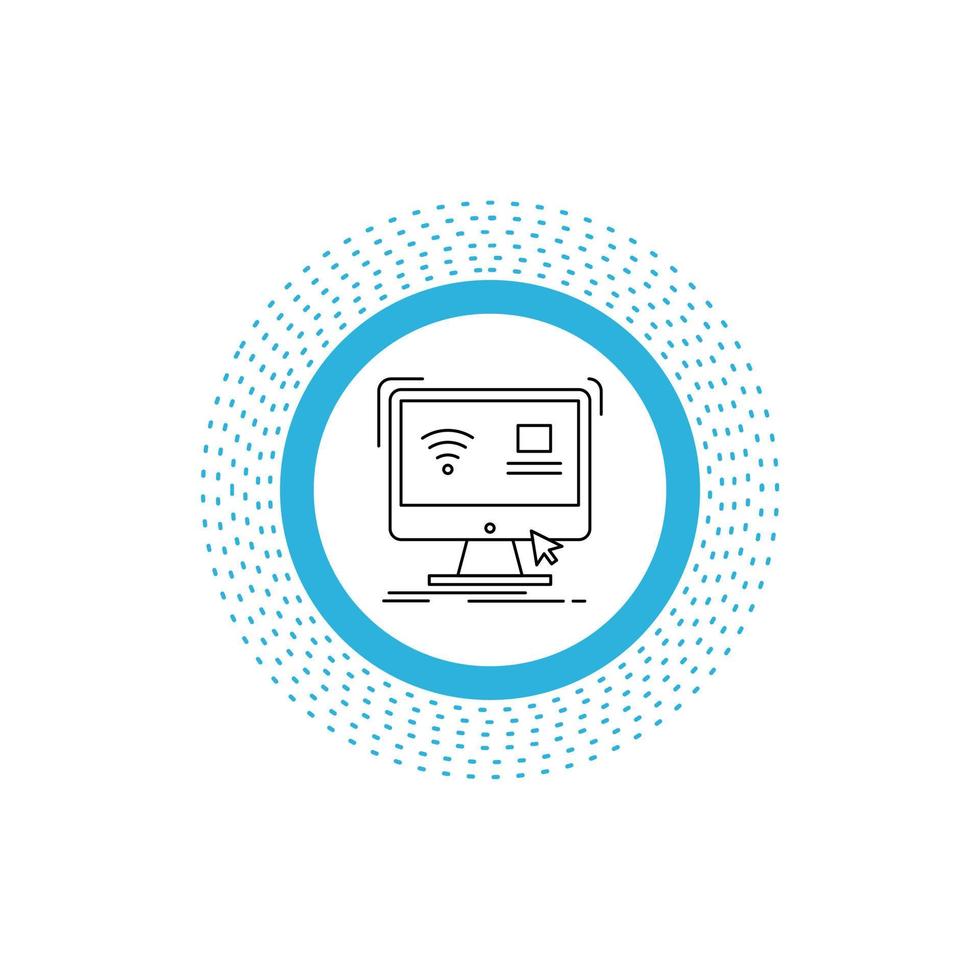 Control. computer. monitor. remote. smart Line Icon. Vector isolated illustration 12854805 ...