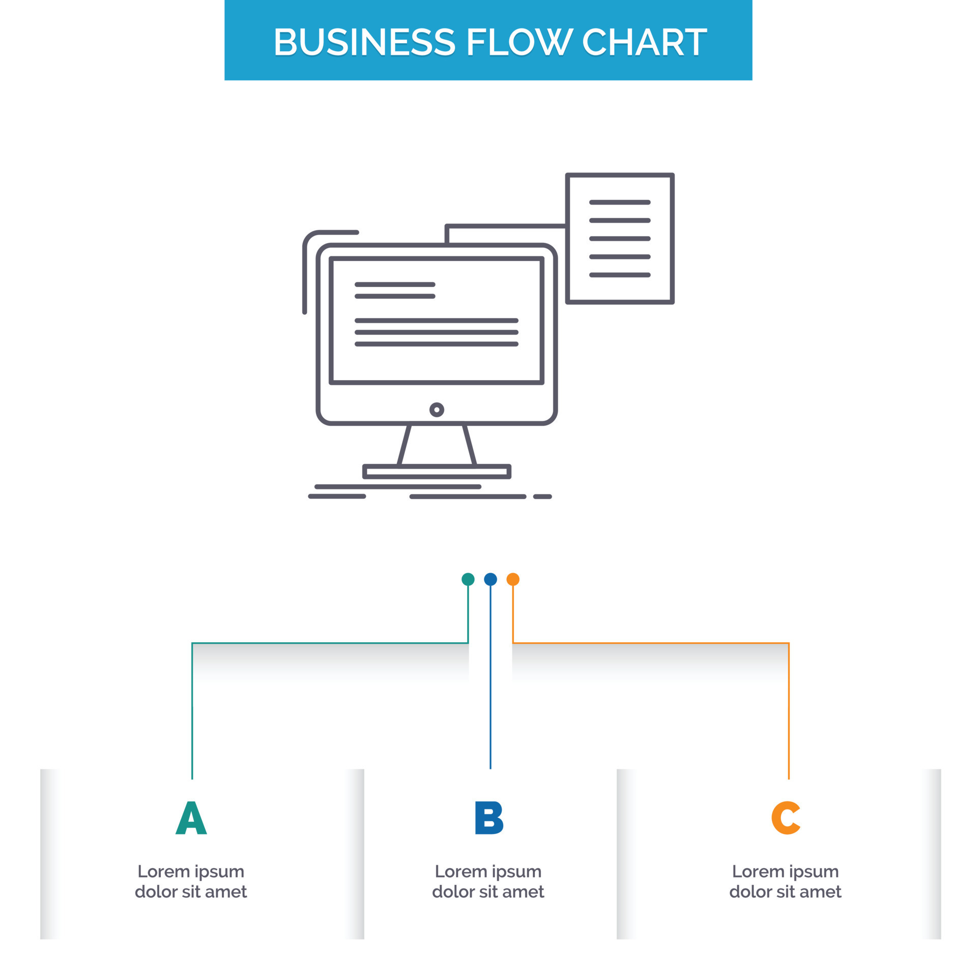 Resume Storage Print Cv Document Business Flow Chart Design With 3 Steps Line Icon For