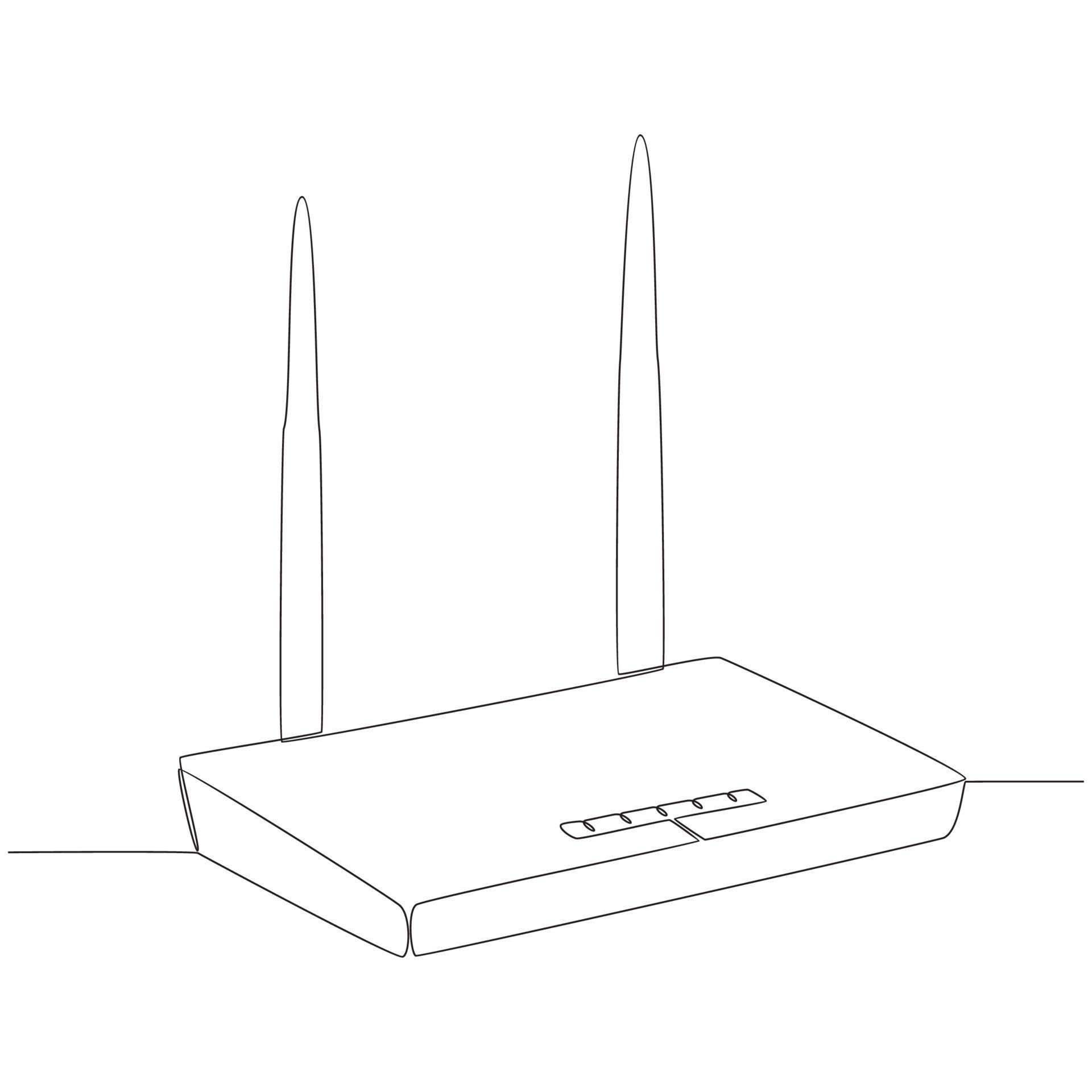 Router Continuous Line Drawing 12854907 Vector Art At Vecteezy