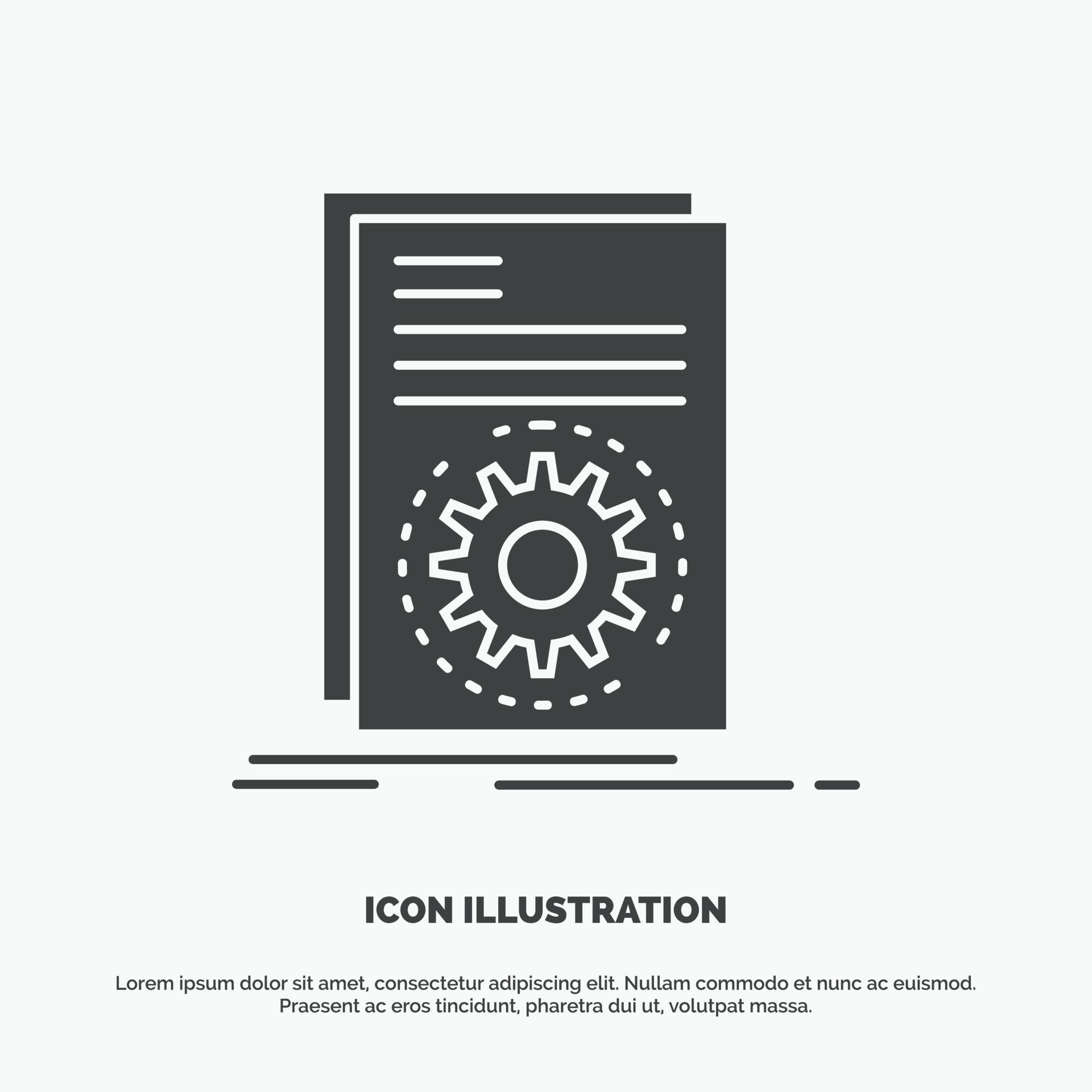 Code Executable File Running Script Icon Glyph Vector Gray Symbol