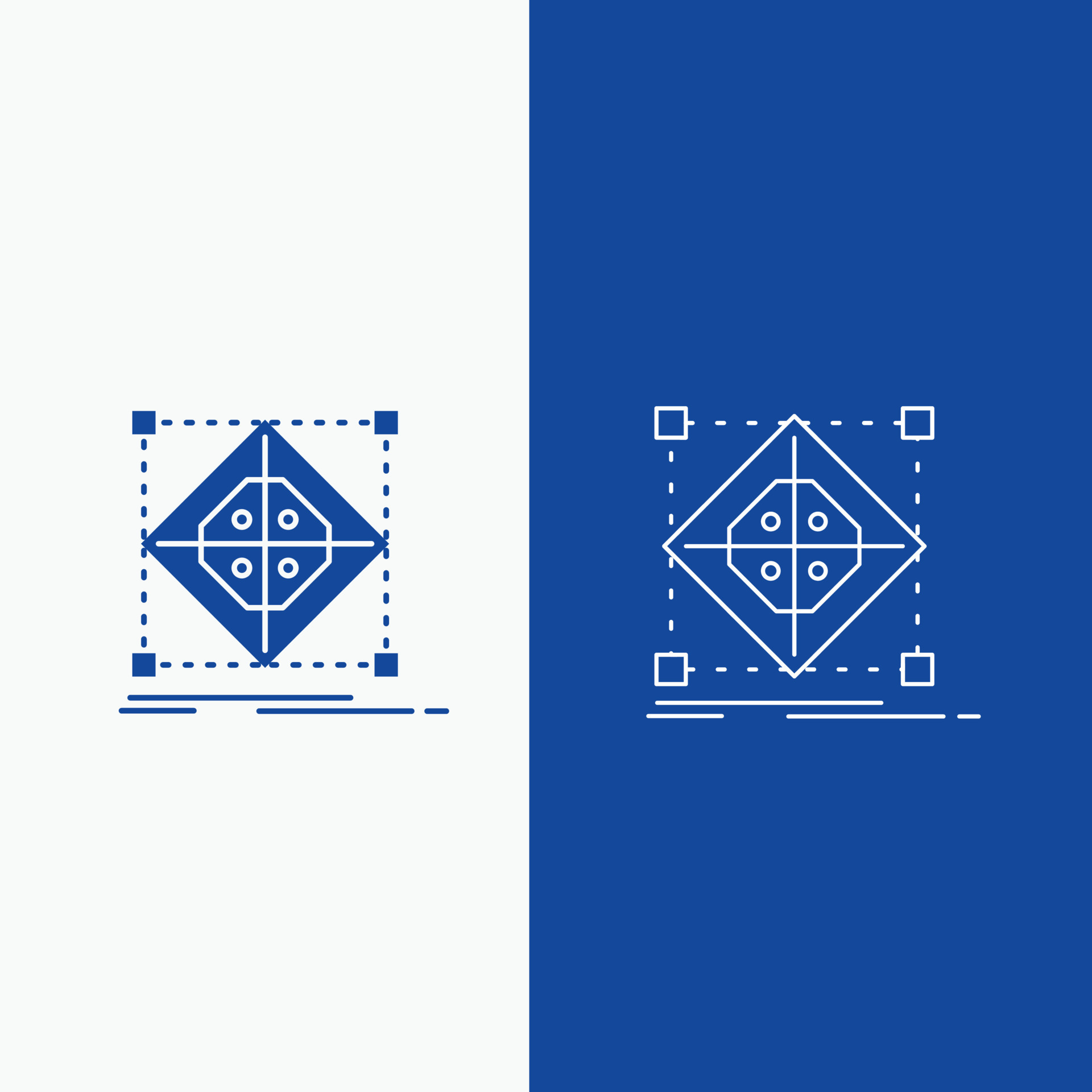 Architecture Cluster Grid Model Preparation Line And Glyph Web Button In Blue Color Vertical