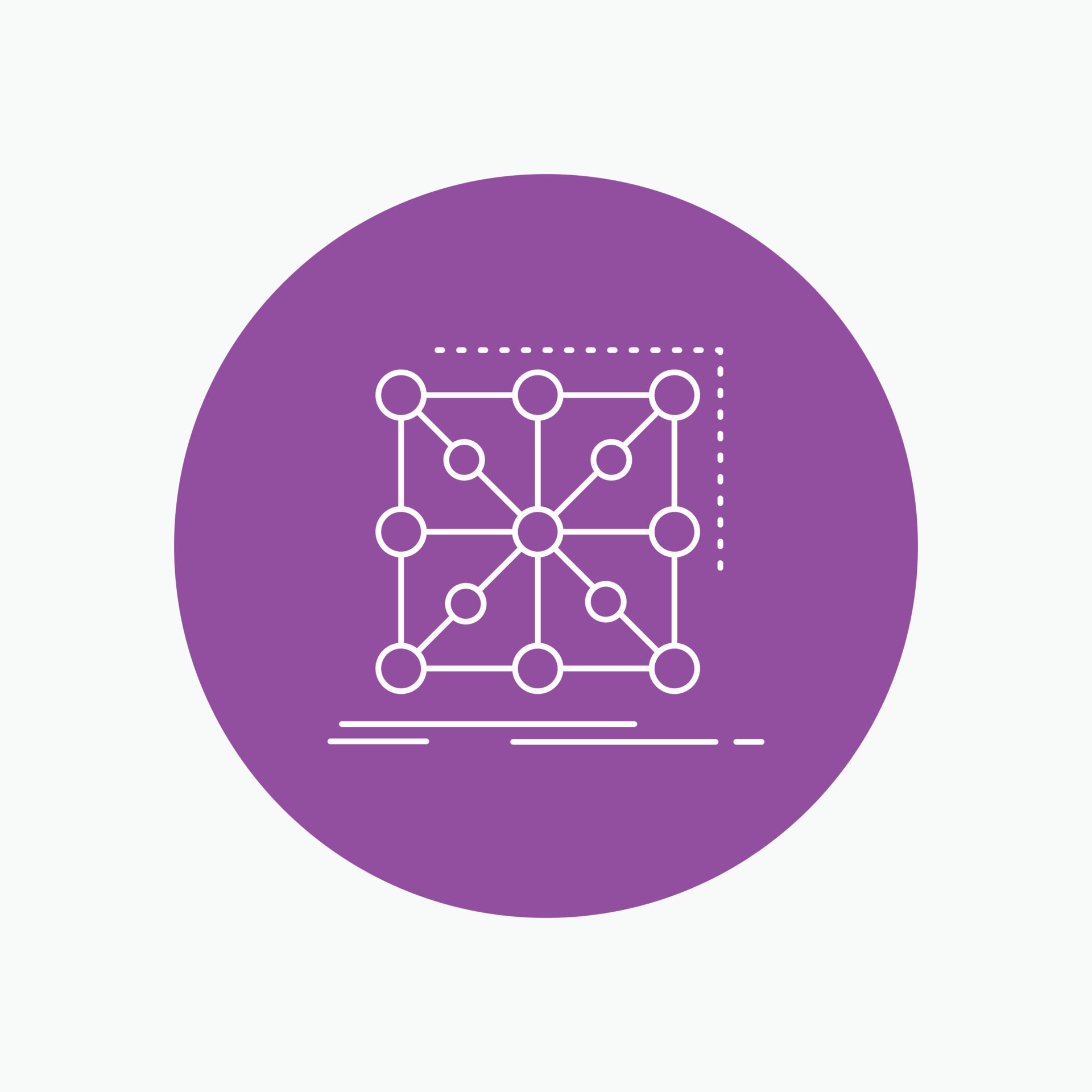 Data. framework. App. cluster. complex White Line Icon in Circle background. vector icon ...