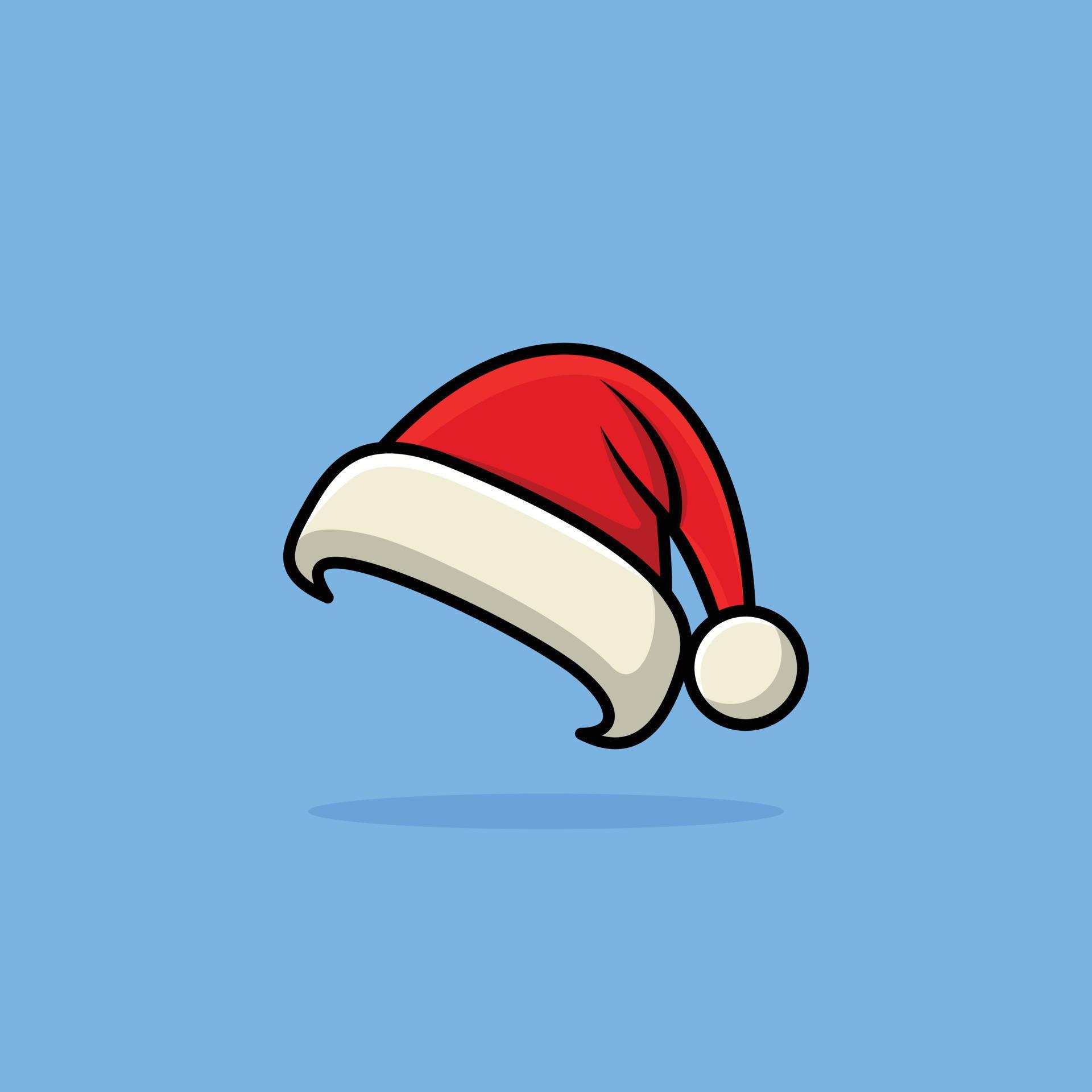 Santa Claus red hat isolated on blue background 12856715 Vector Art at Vecteezy