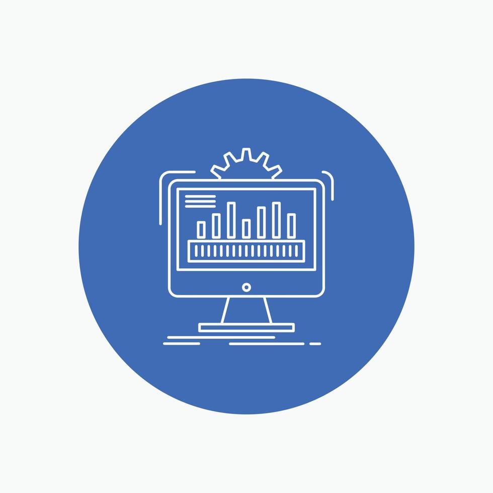 Dashboard Admin Monitor Monitoring Processing White Line Icon In