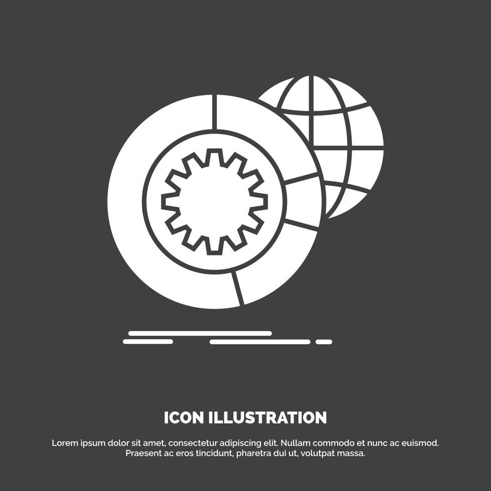 Data Big Data Analysis Globe Services Icon Glyph Vector Symbol For Ui And Ux Website Or