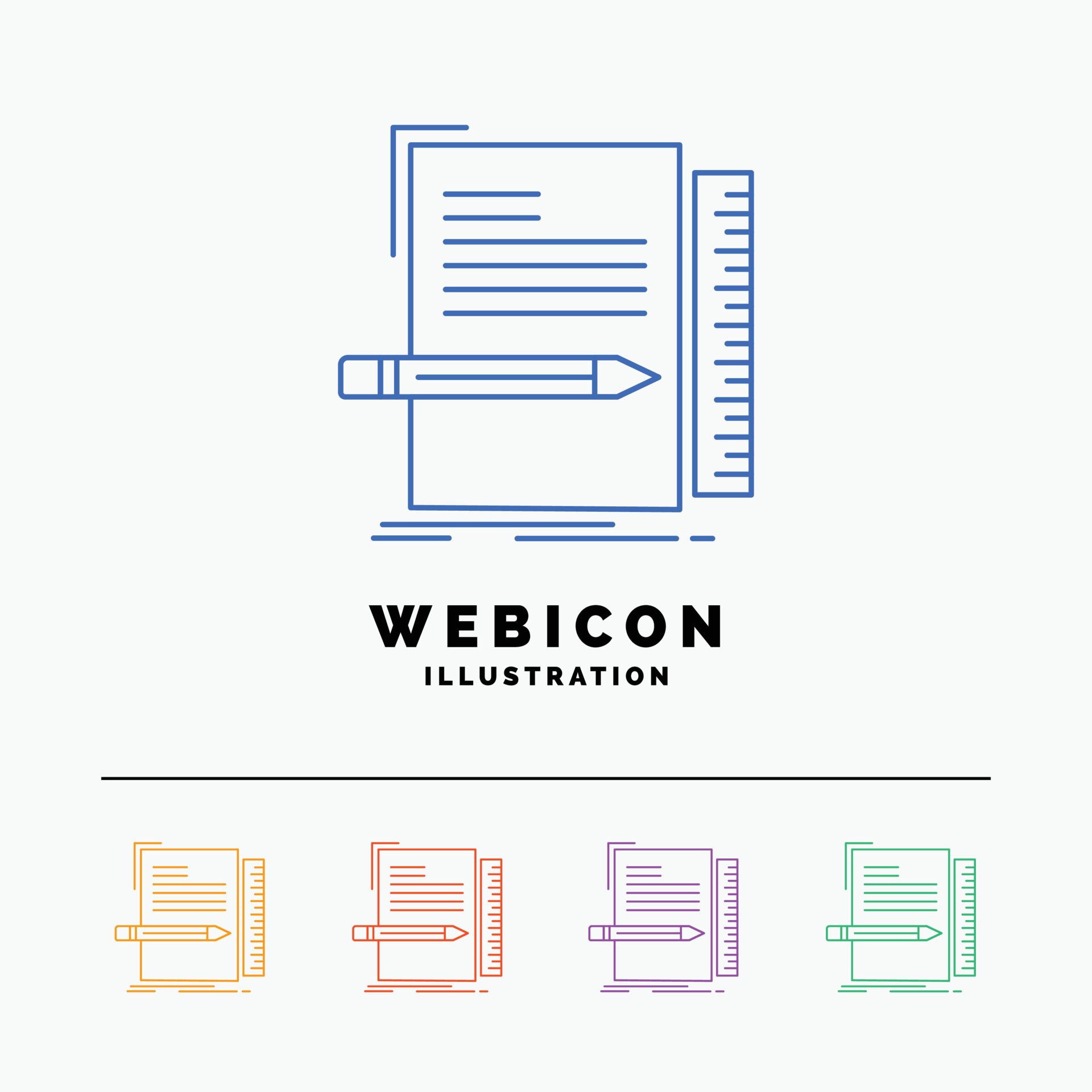 Code Coding File Programming Script 5 Color Line Web Icon Template Isolated On White Vector