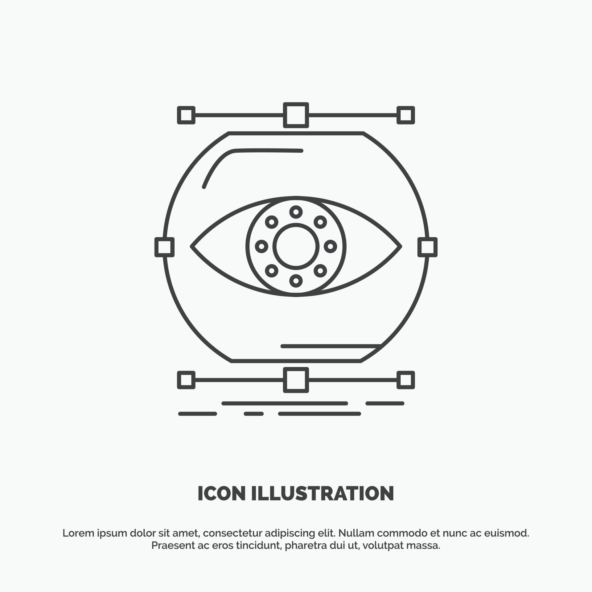 Visualize Conception Monitoring Monitoring Vision Icon Line Vector