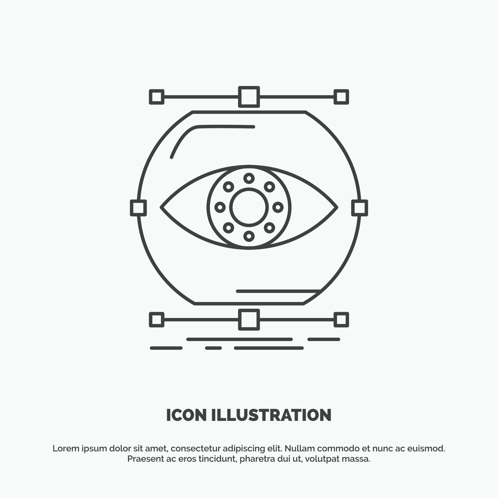 Visualize Conception Monitoring Monitoring Vision Icon Line Vector