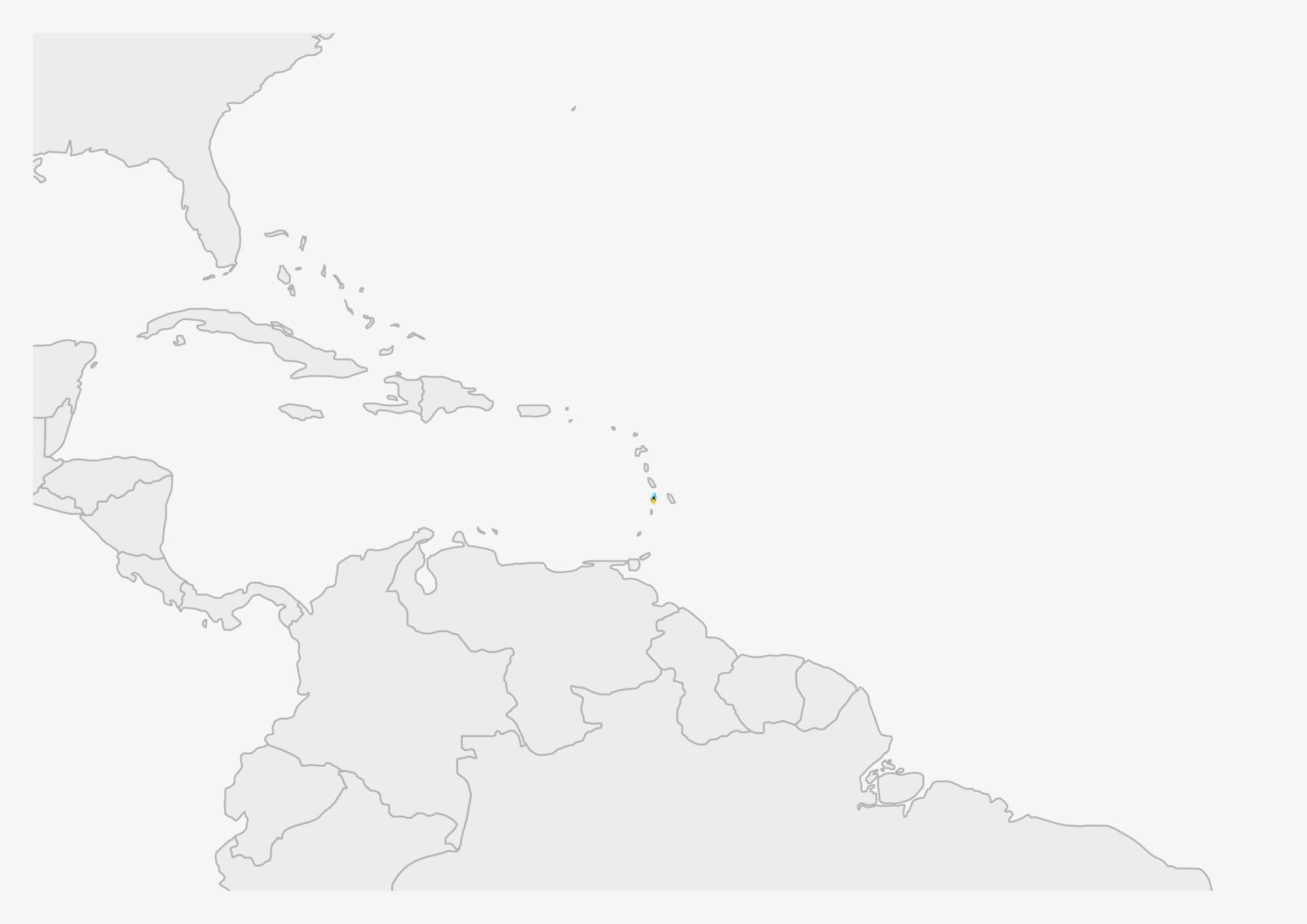 Saint Lucia Map Highlighted In Saint Lucia Flag Colors 12857695 Vector