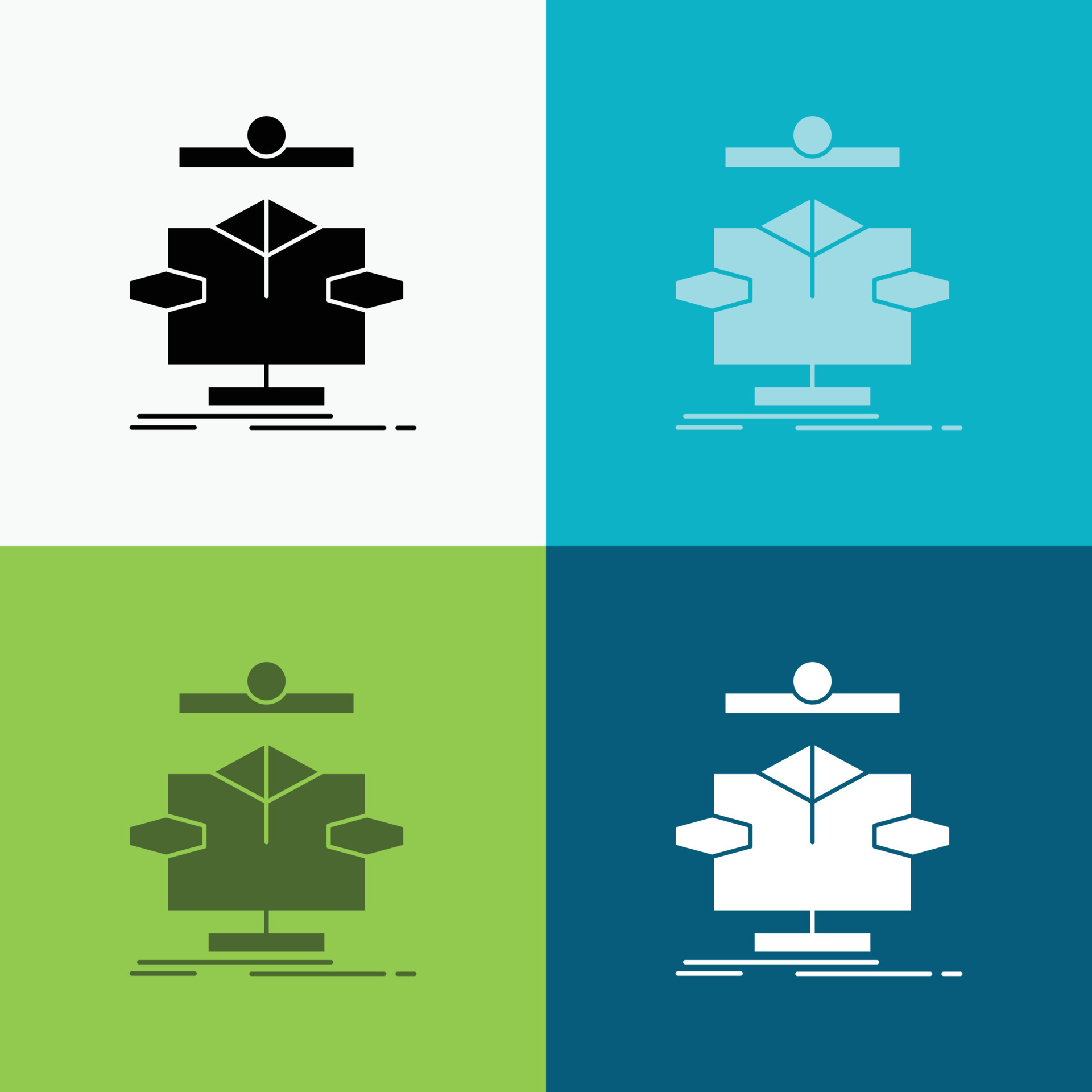 Algorithm Chart Data Diagram Flow Icon Over Various Background Glyph Style Design Designed