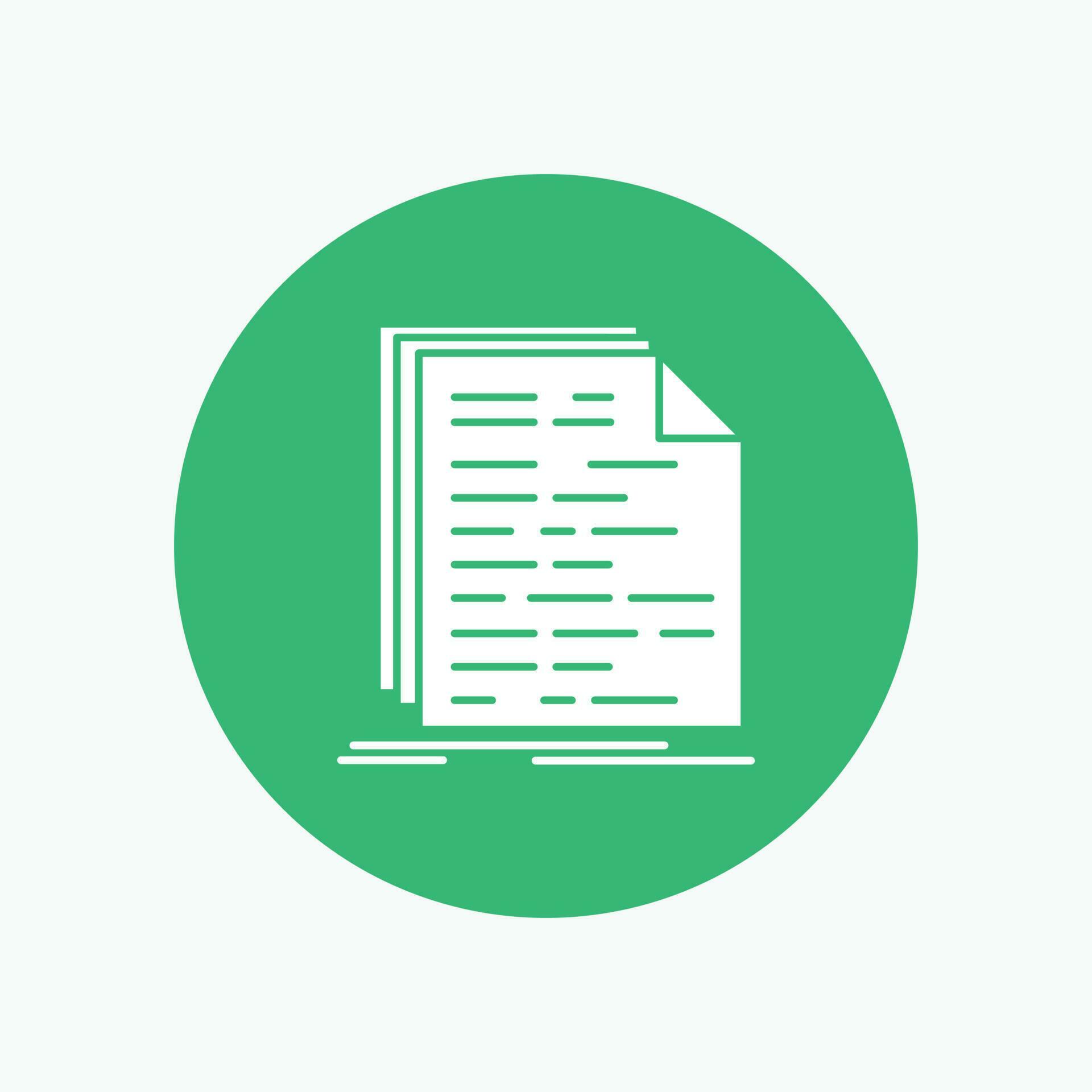 Code Coding Doc Programming Script White Glyph Icon In Circle Vector Button Illustration