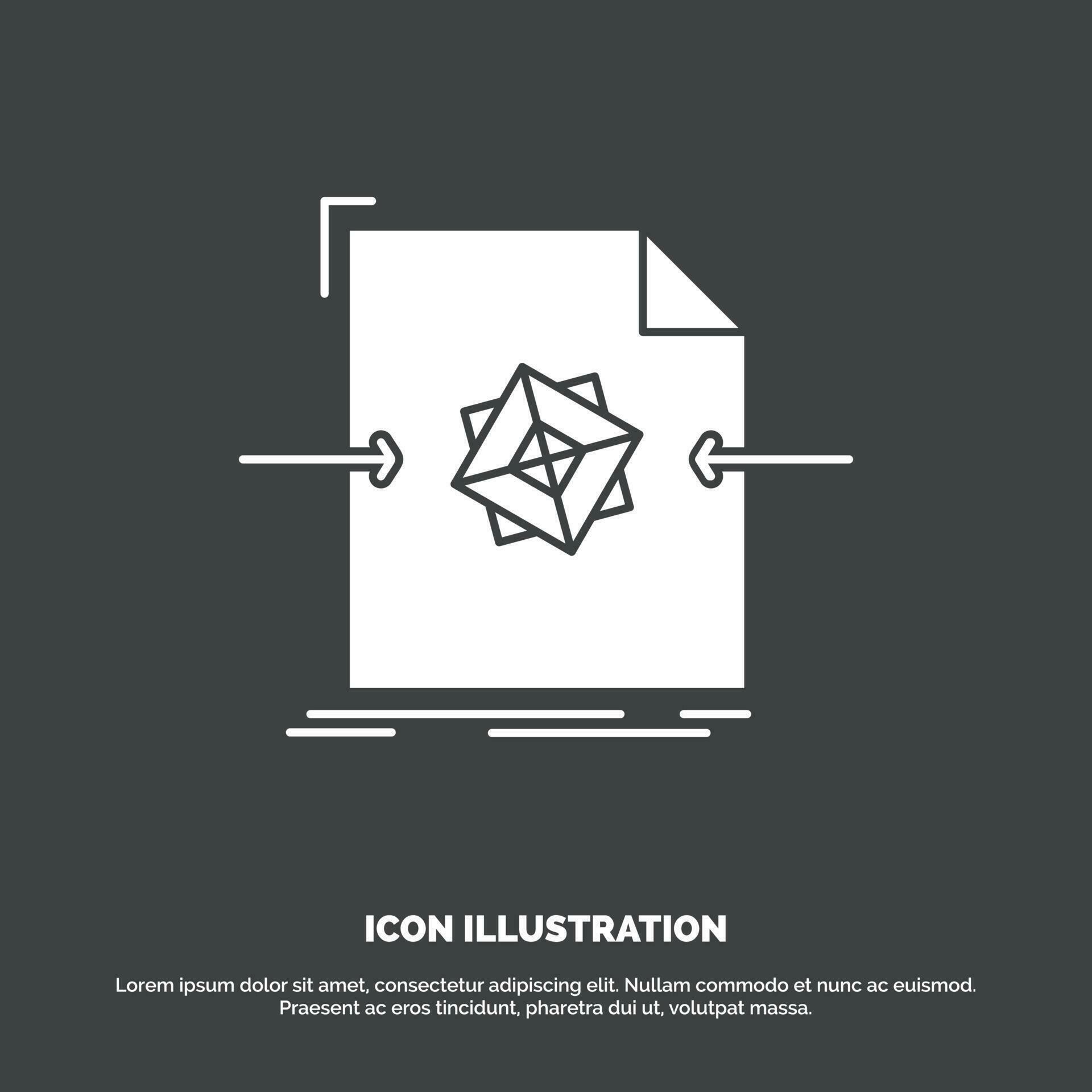 3d Document File Object Processing Icon Glyph Vector Symbol For Ui And Ux Website Or
