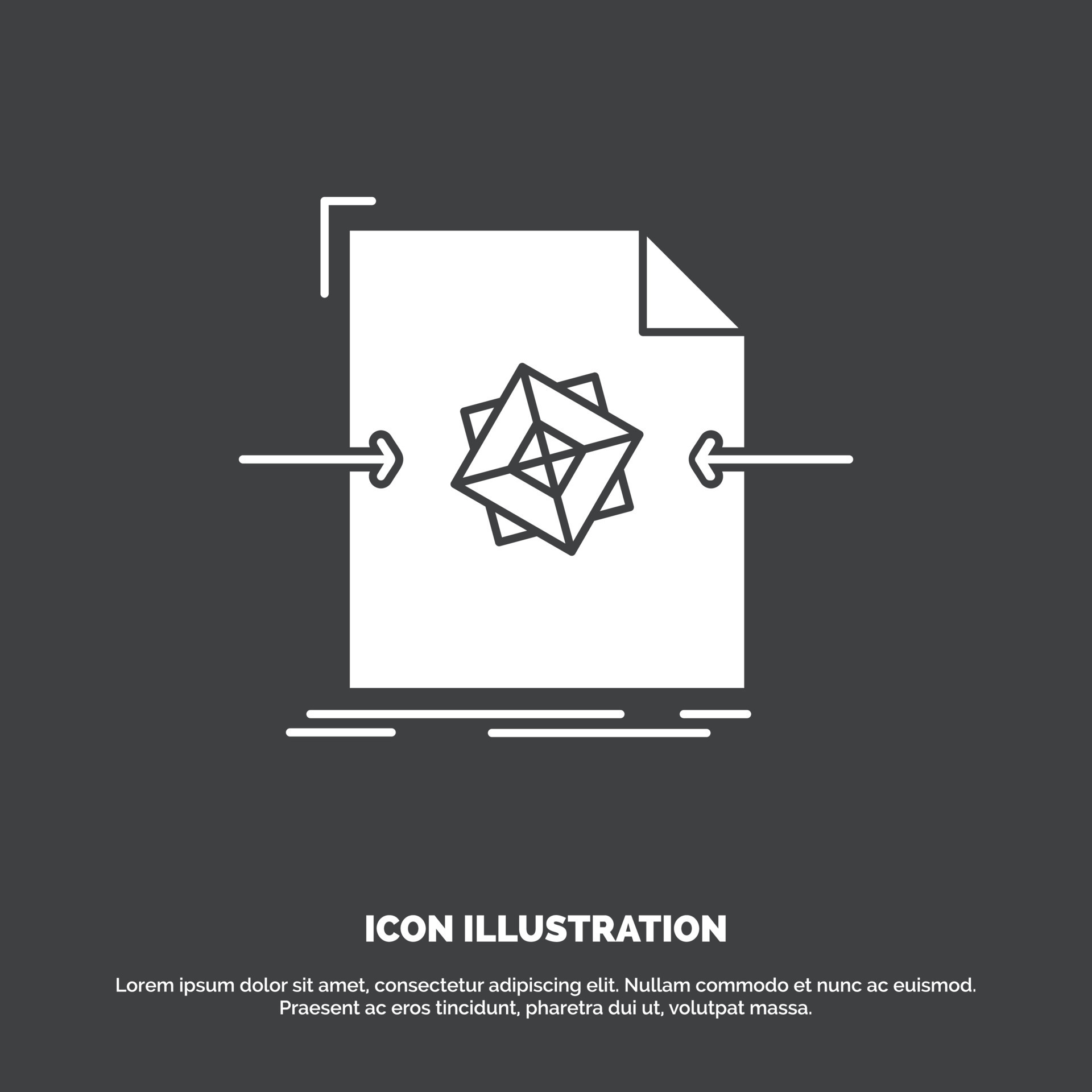 3d Document File Object Processing Icon Glyph Vector Symbol For Ui And Ux Website Or