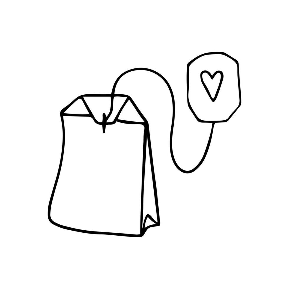Tea Bag With A Heart On A White Background 12860947 Vector Art At Vecteezy