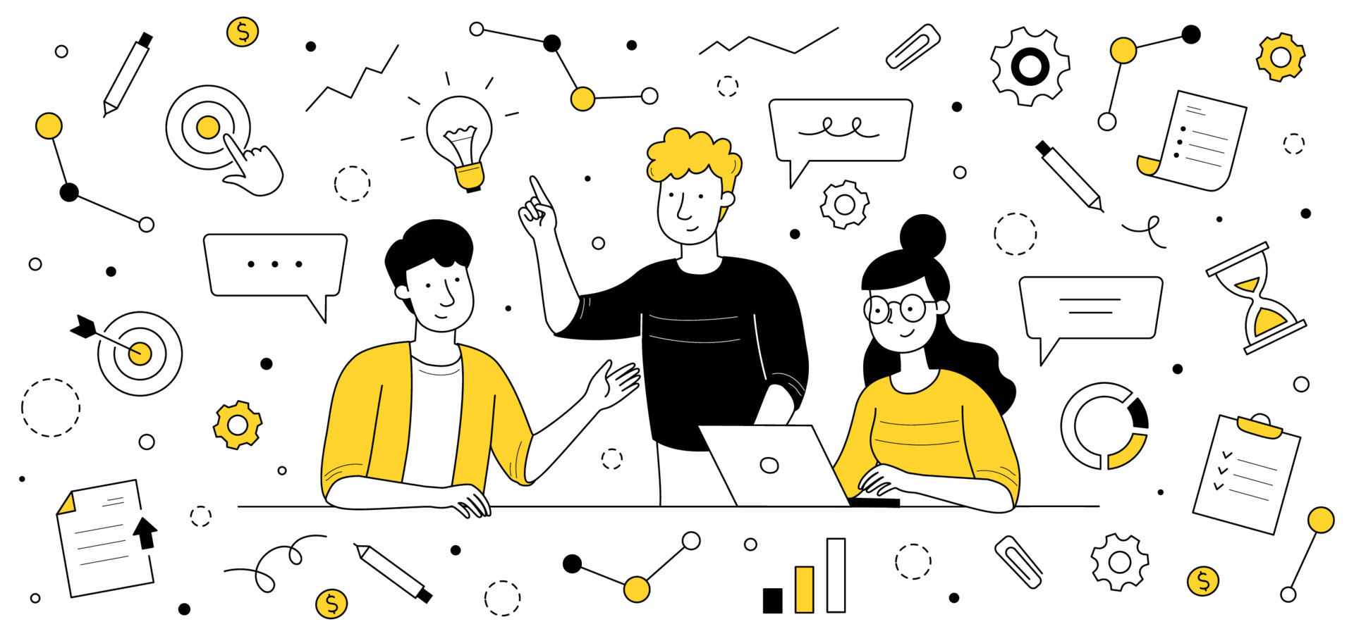 Business people teamwork, meeting doodle concept 12861877 Vector Art at ... Business people teamwork, meeting doodle concept 12861877 Vector Art at ...