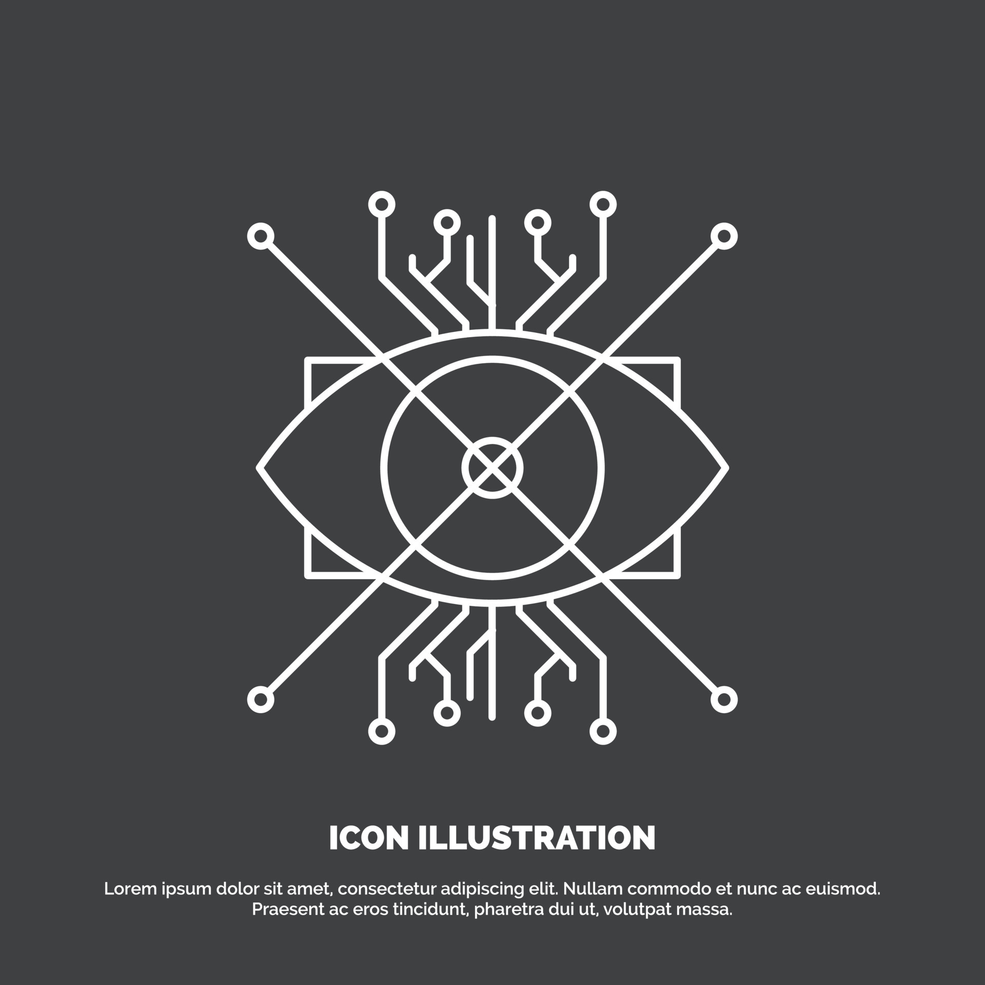 Ar Augmentation Cyber Eye Lens Icon Line Vector Symbol For Ui And Ux Website Or Mobile