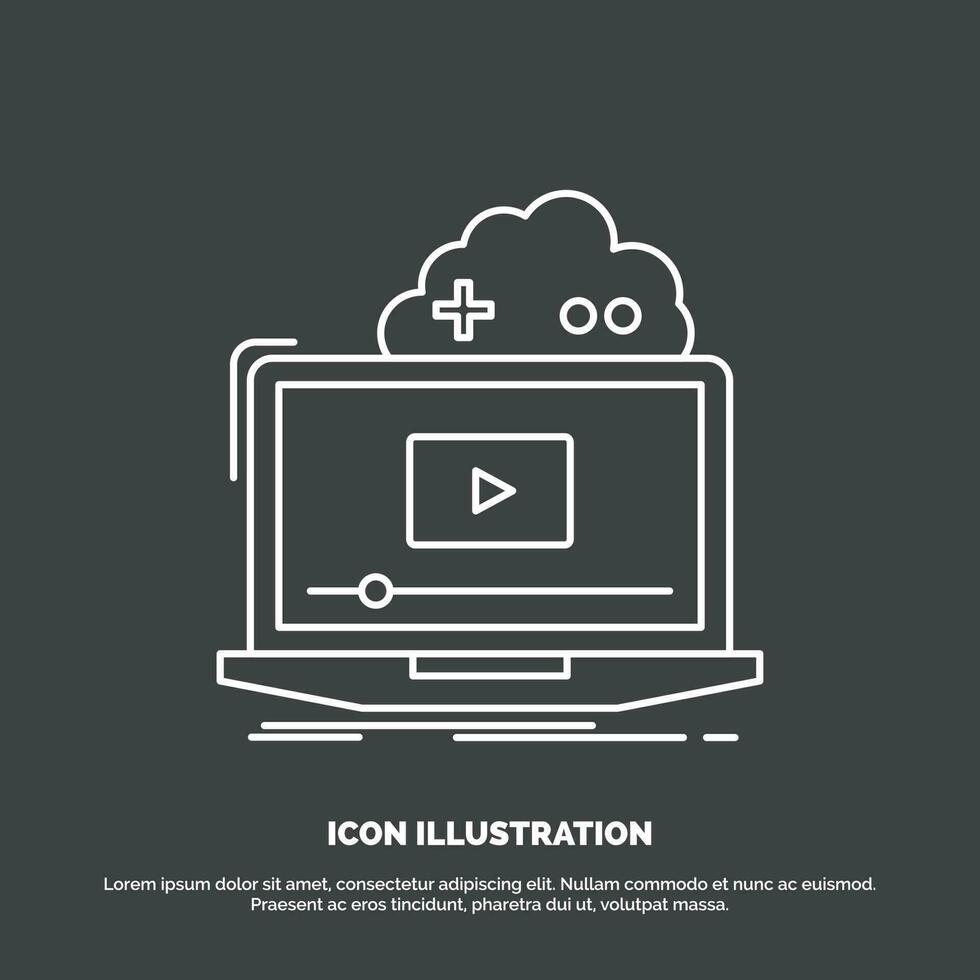 Cloud. game. online. streaming. video Icon. Line vector symbol for UI and UX. website or mobile ...