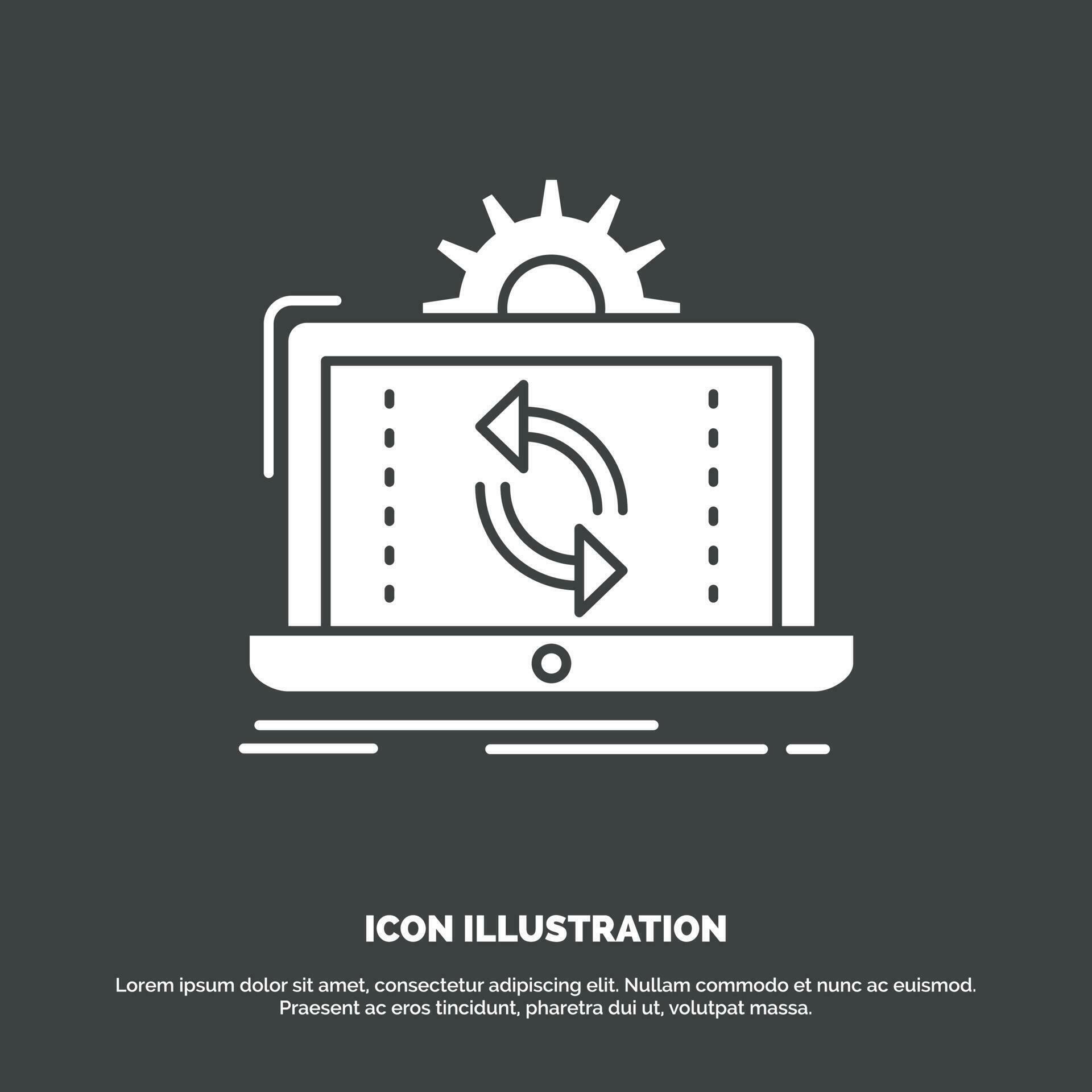 data. processing. Analysis. reporting. sync Icon. glyph vector symbol for UI and UX. website or ...