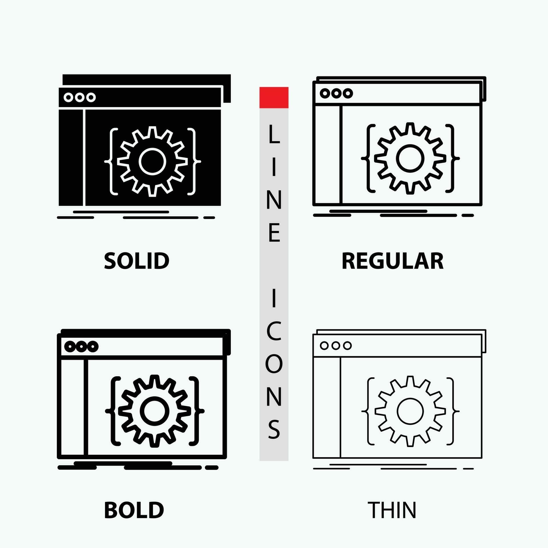 Api App Coding Developer Software Icon In Thin Regular Bold Line