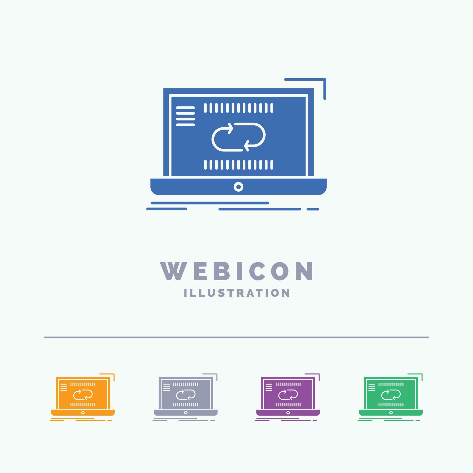 Communication. connection. link. sync. synchronization 5 Color Glyph Web Icon Template isolated ...
