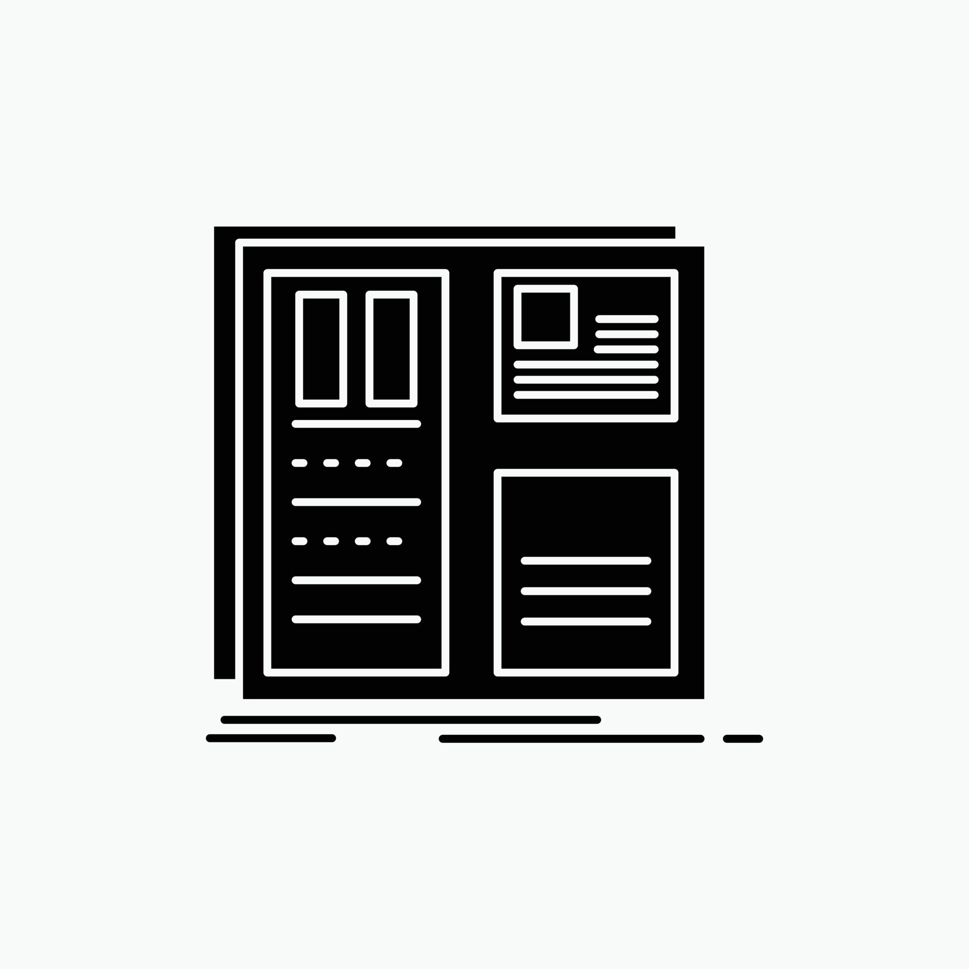 Design Grid Interface Layout Ui Glyph Icon Vector Isolated