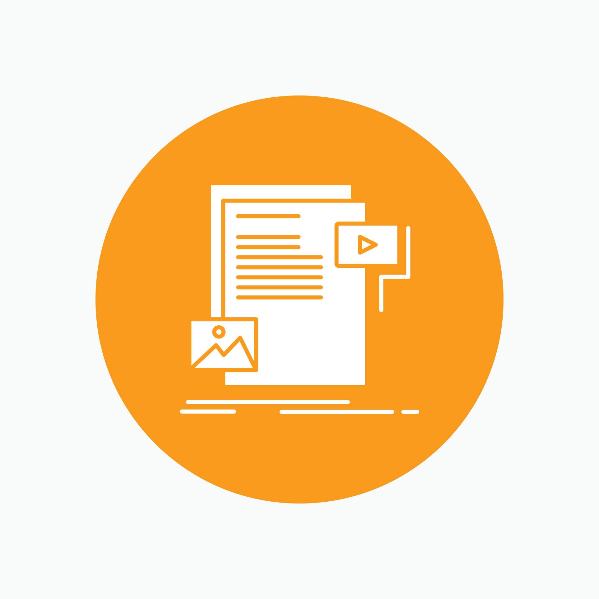 data. document. file. media. website White Glyph Icon in Circle. Vector Button illustration ...
