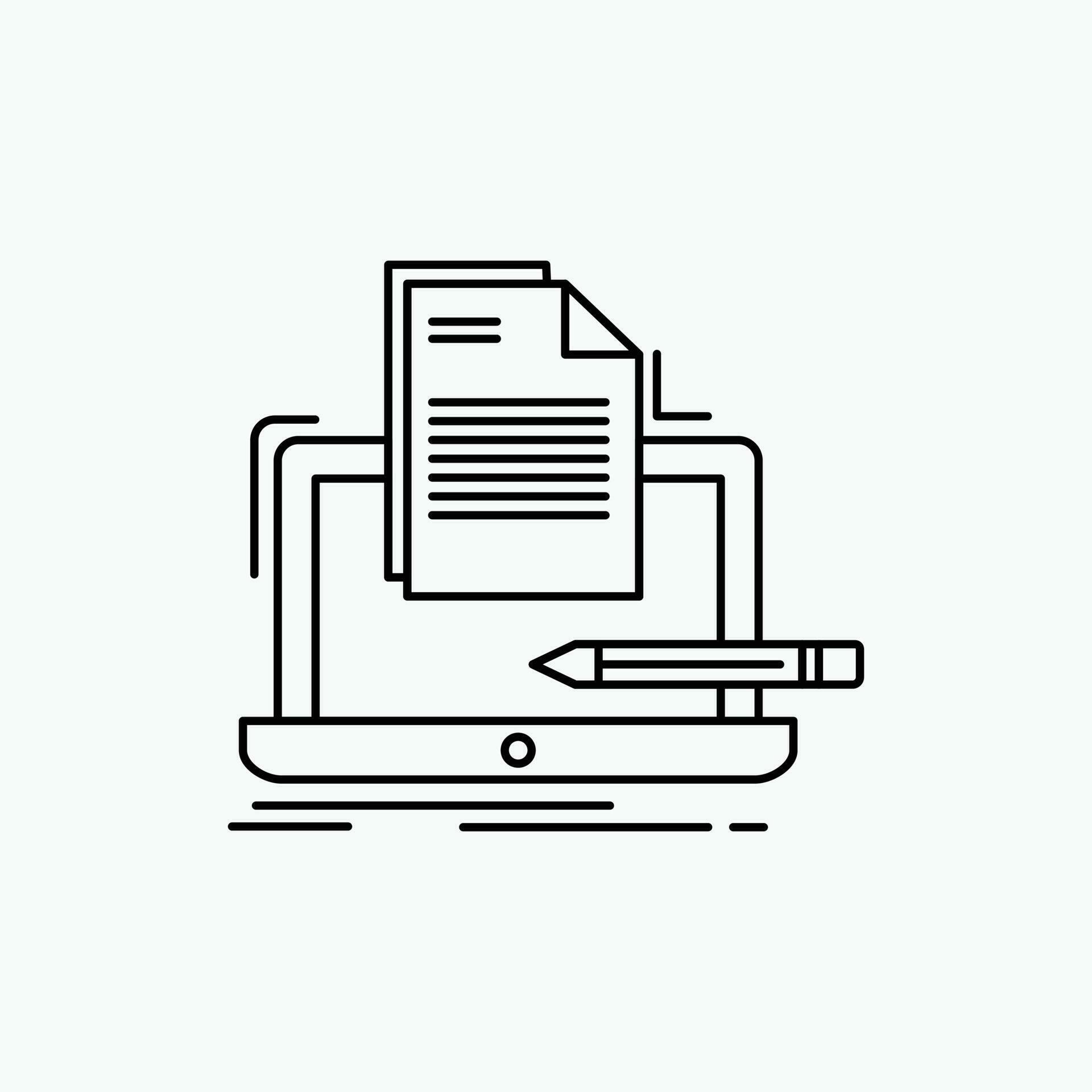 Coder Coding Computer List Paper Line Icon Vector Isolated