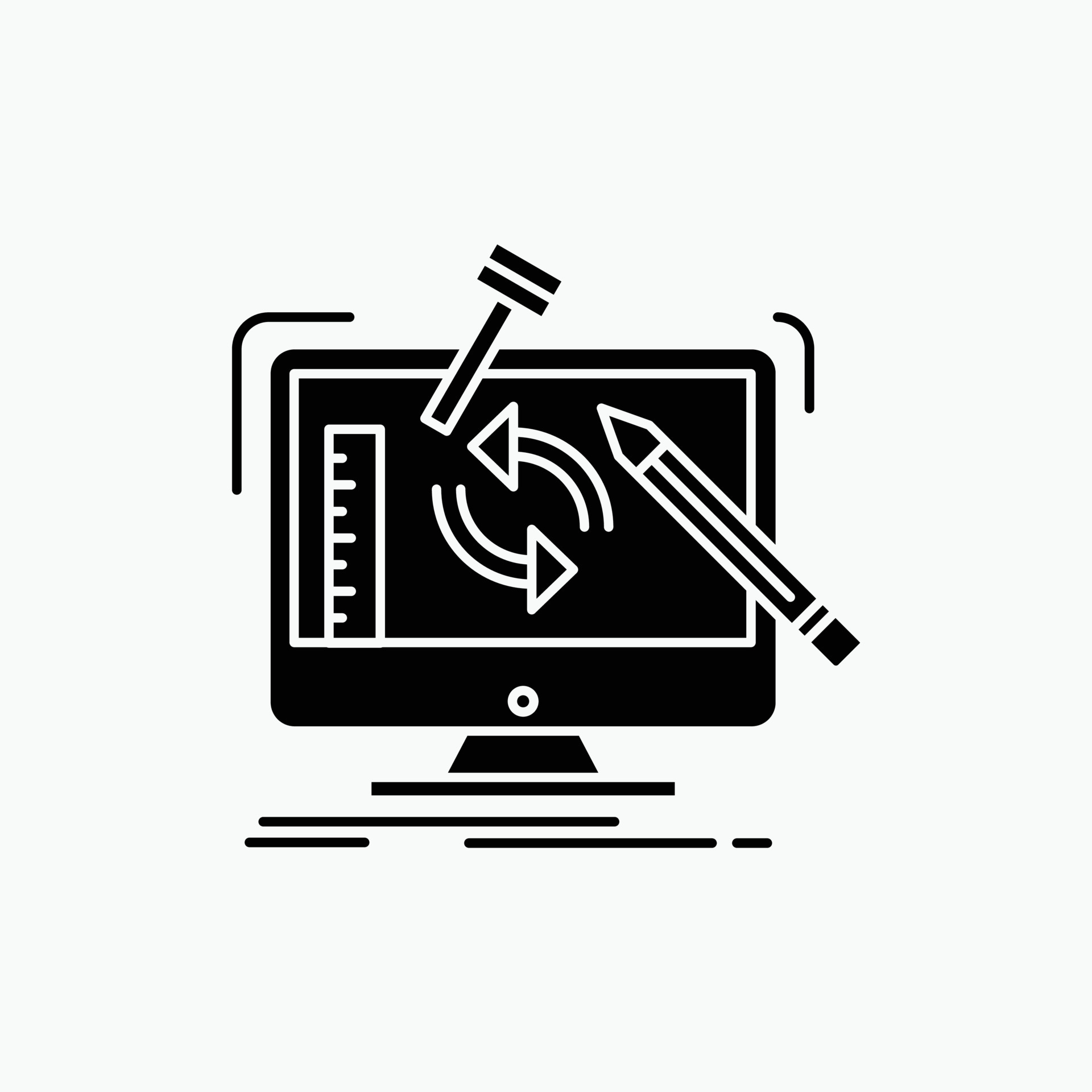 Engineering Project Tools Workshop Processing Glyph Icon Vector Isolated Illustration