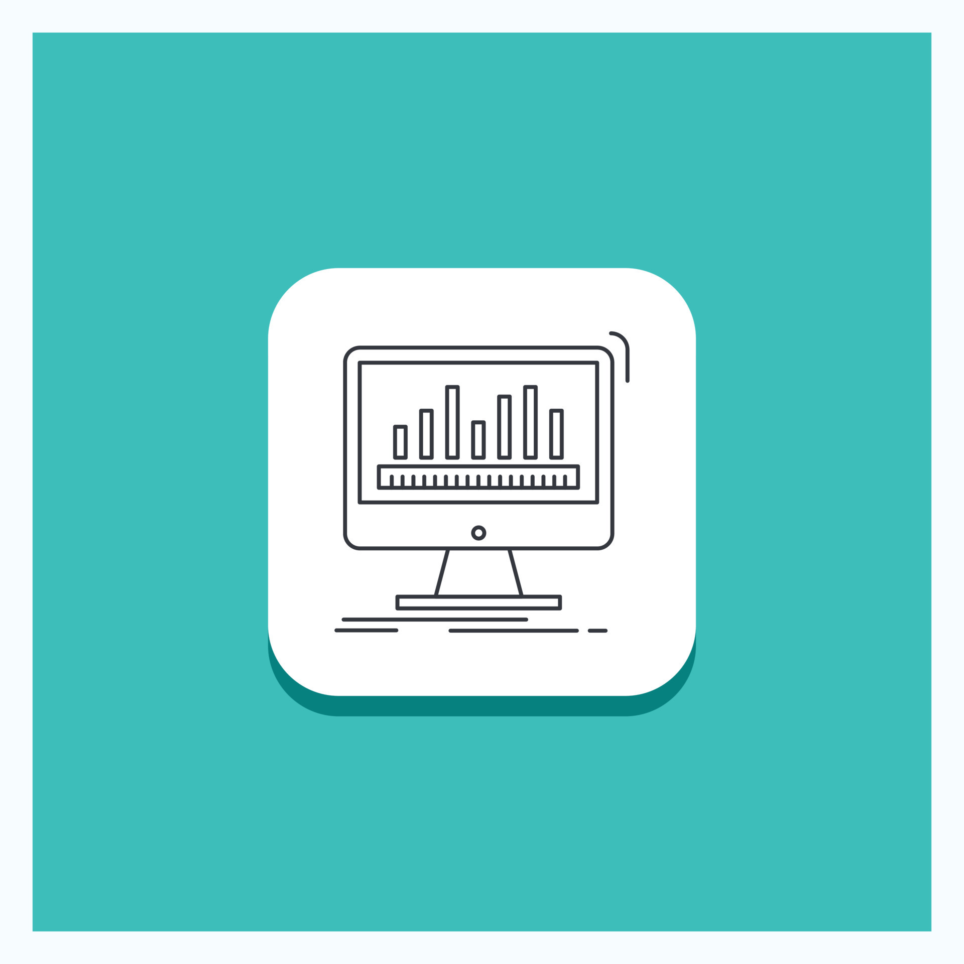 Round Button For Analytics Processing Dashboard Data Stats Line
