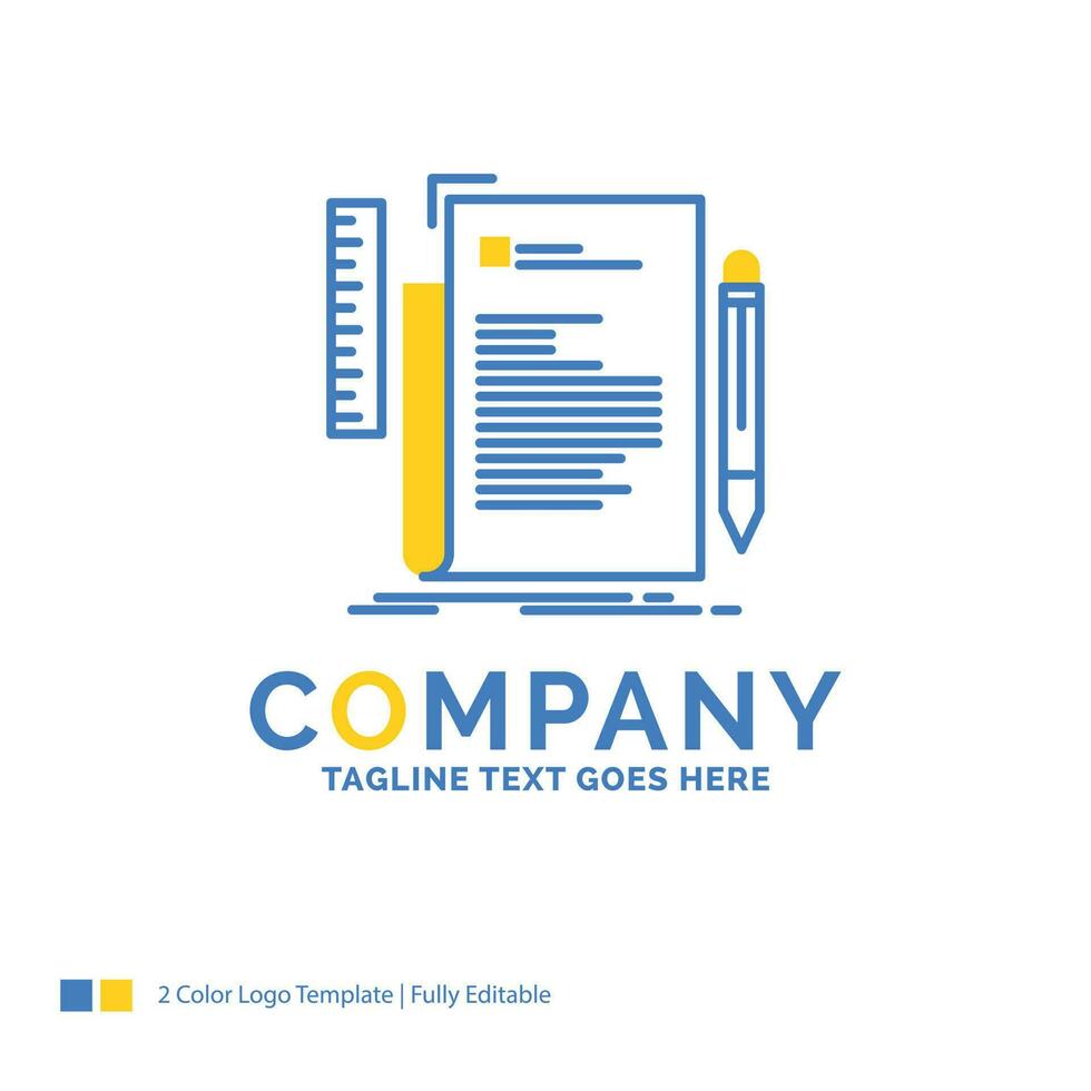 Code. coding. file. programming. script Blue Yellow Business Logo template. Creative Design ...