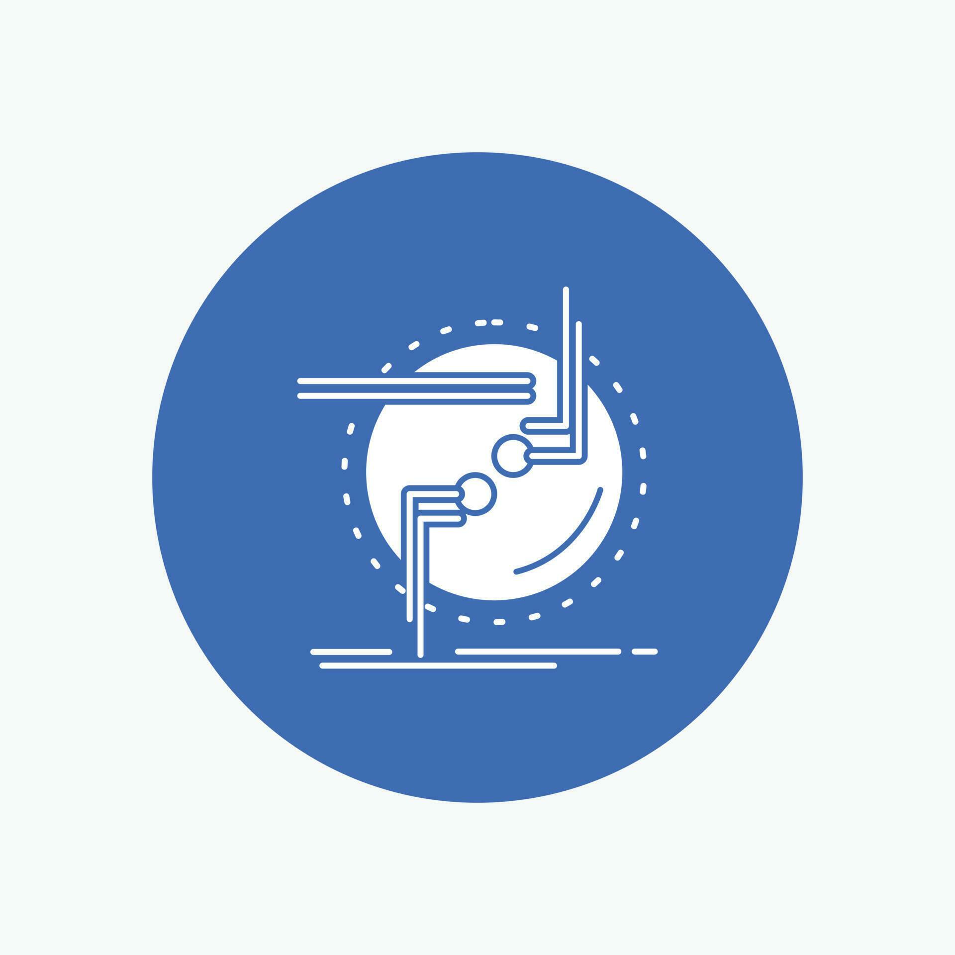 Chain Connect Connection Link Wire White Glyph Icon In Circle