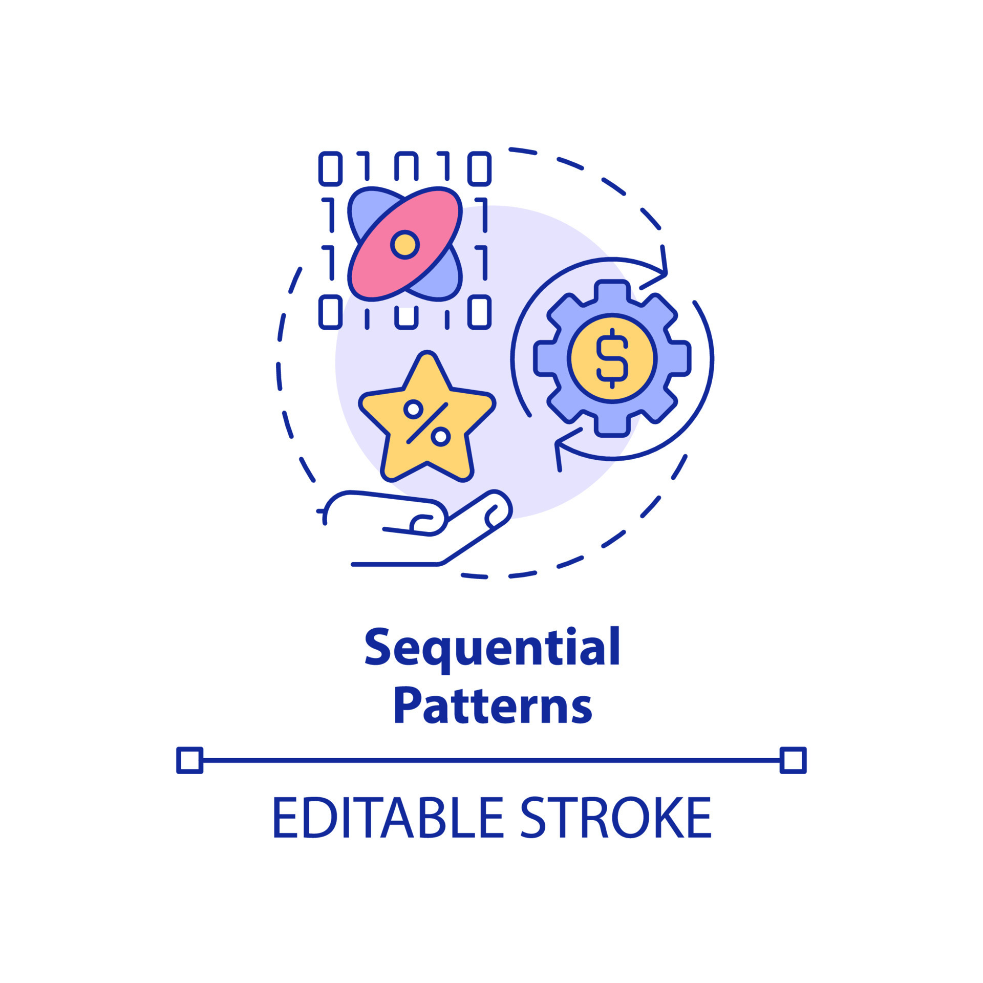 Sequential Patterns Concept Icon Data Mining Technique Abstract Idea