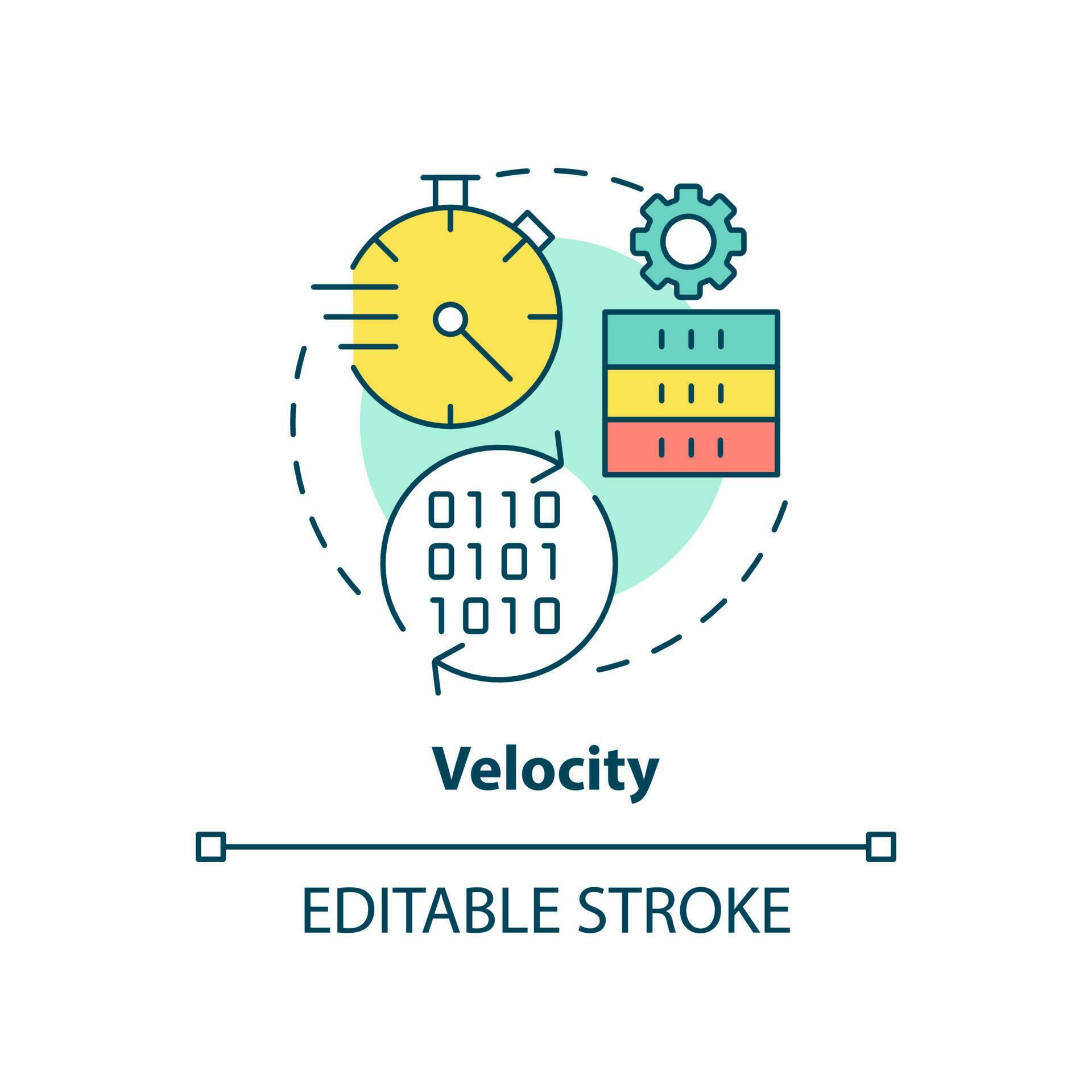 Velocity Concept Icon Big Data Characteristic Abstract Idea Thin Line Illustration Speed Of