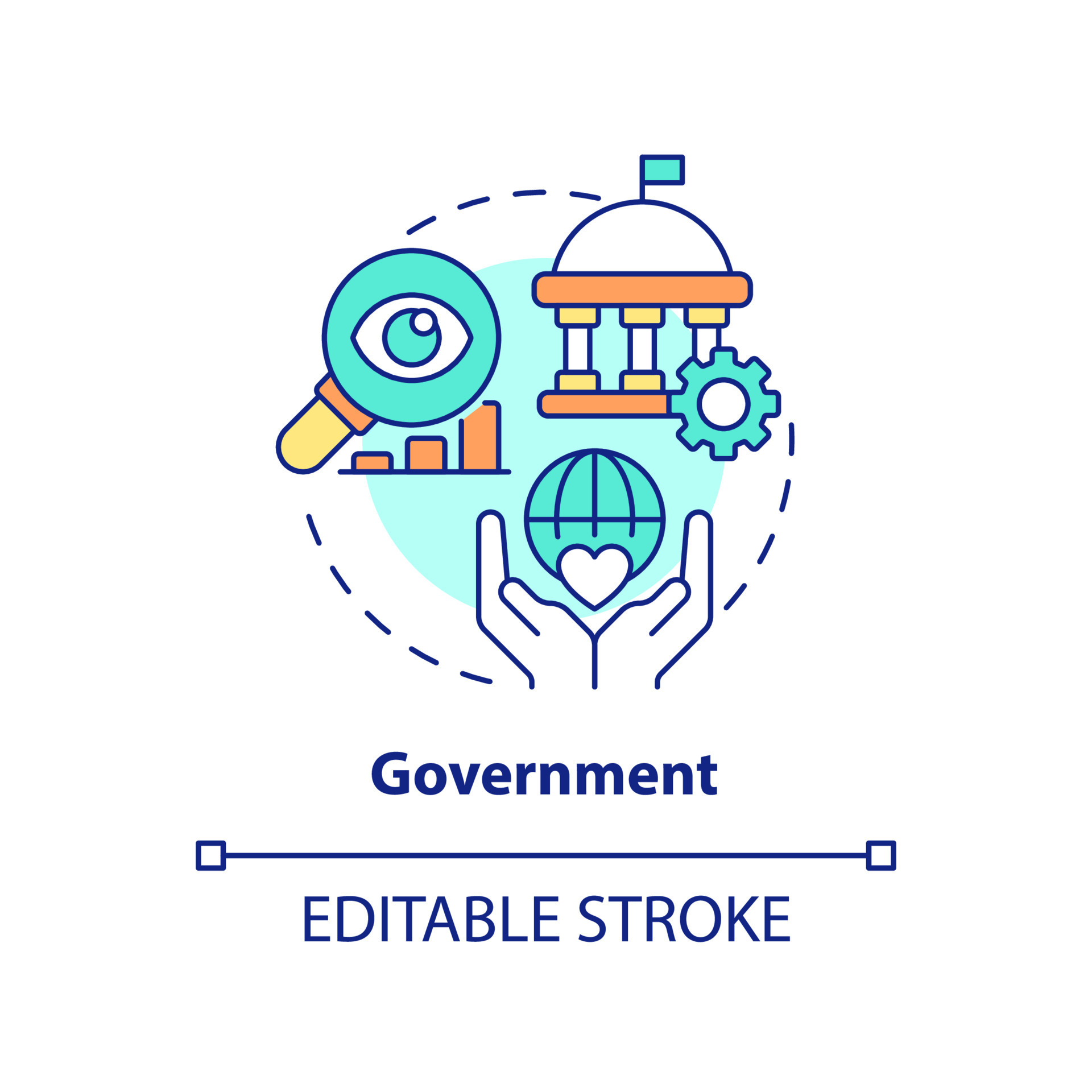 Government concept icon. Big data application abstract idea thin line ...