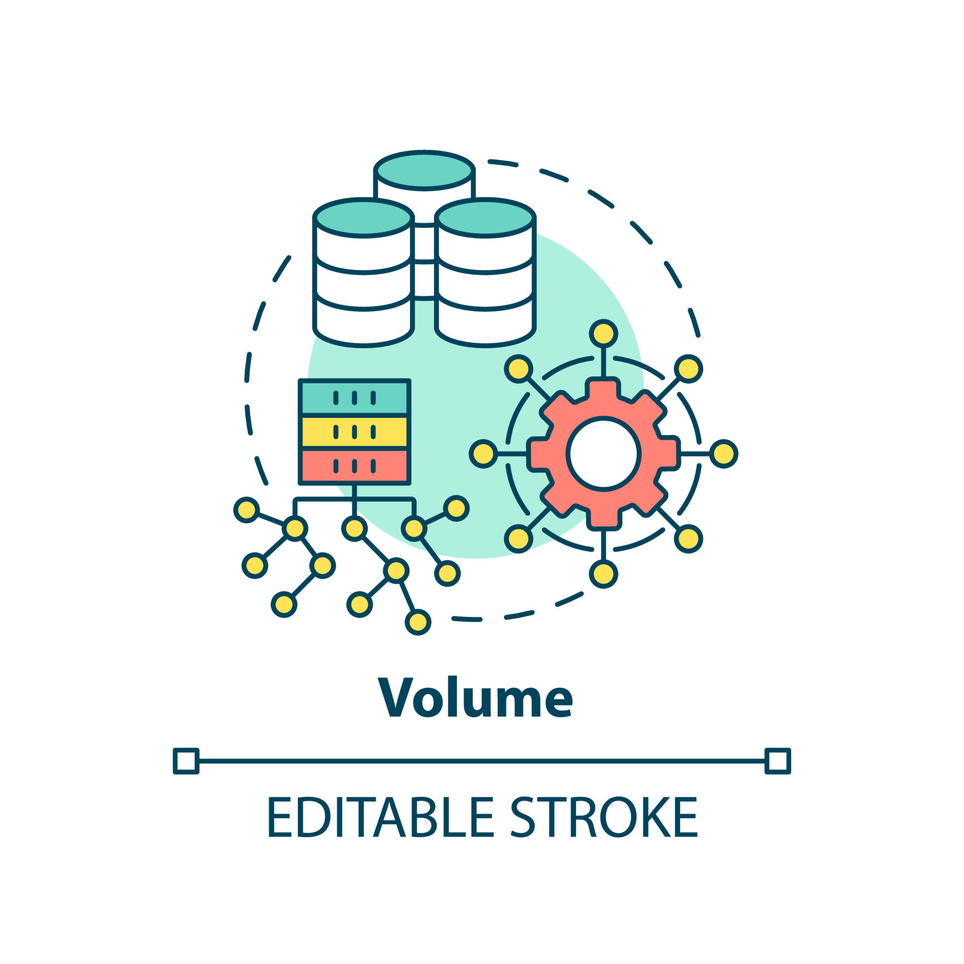 Volume concept icon. Big data characteristic abstract idea thin line ... Volume concept icon. Big data characteristic abstract idea thin line ...