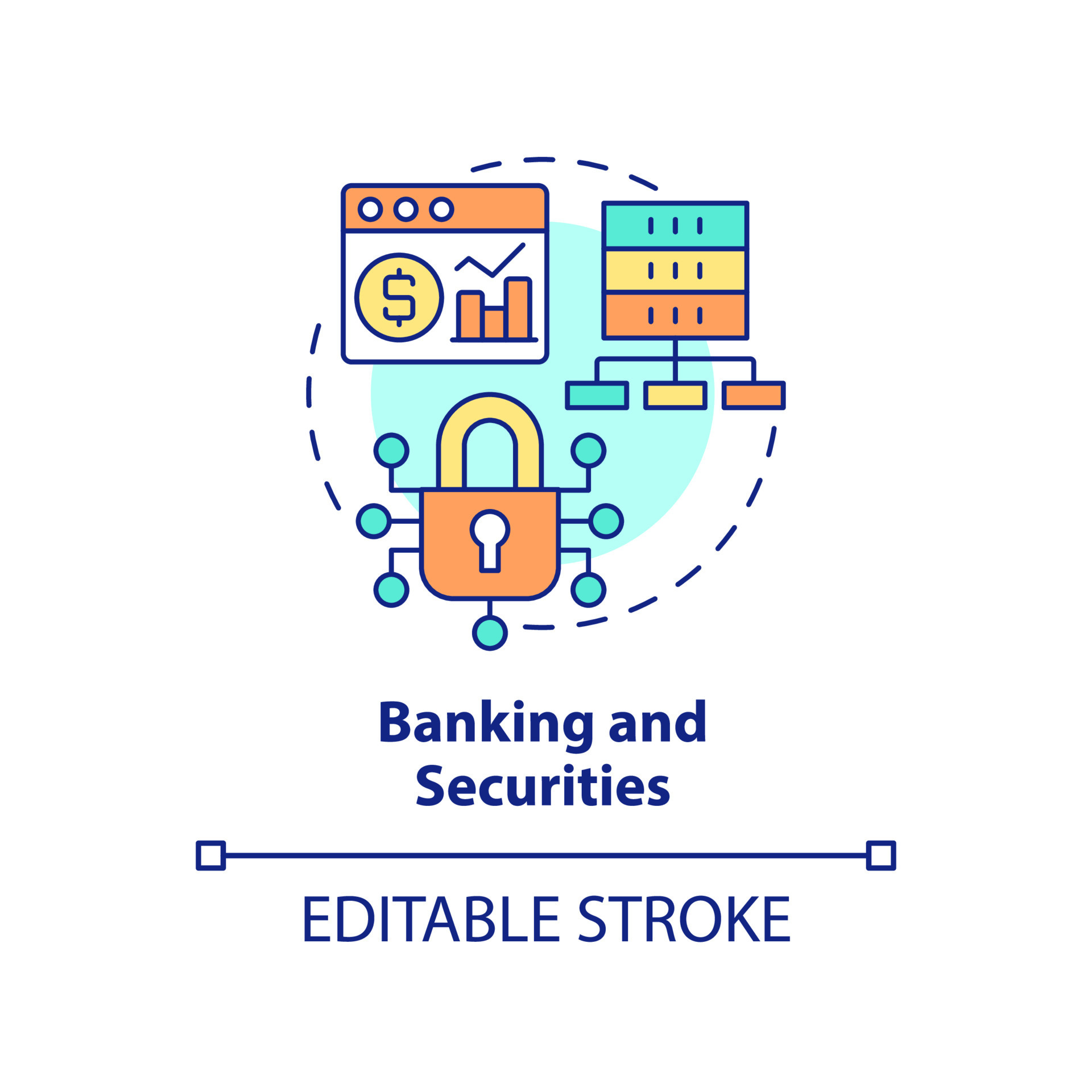 Banking And Securities Concept Icon Big Data Application Abstract Idea