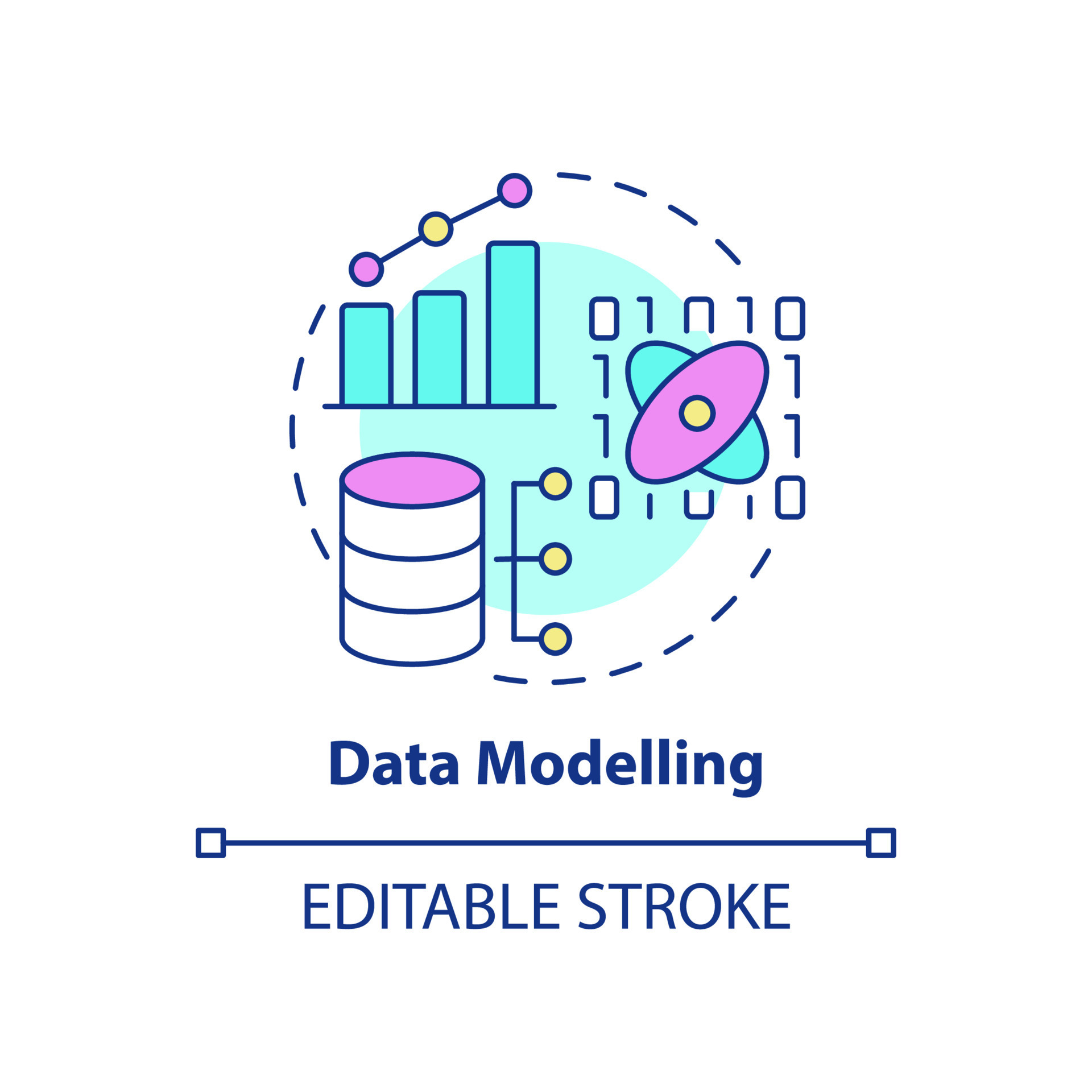 Data modelling concept icon. Data mining process abstract idea thin ...