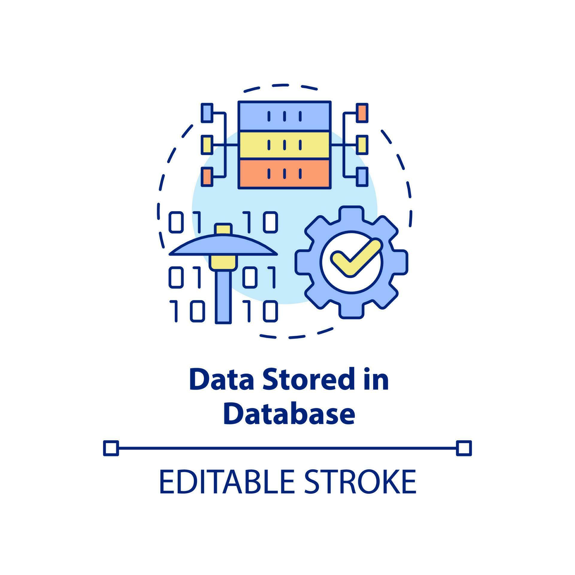 Data Stored In Database Concept Icon Database Management System Abstract Idea Thin Line