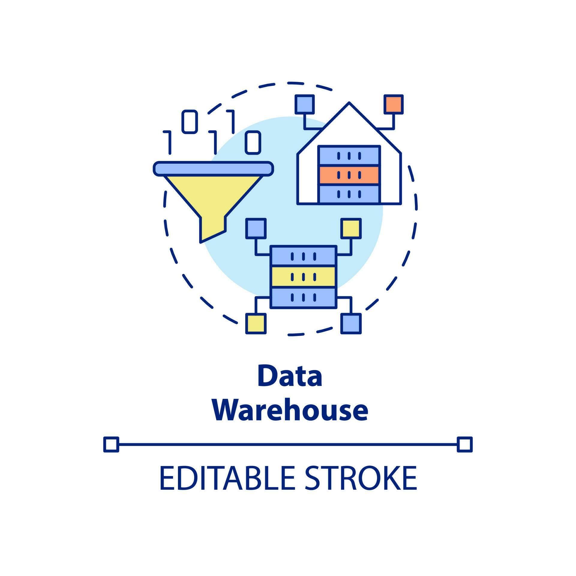 Data warehouse concept icon. Information repository abstract idea thin ...