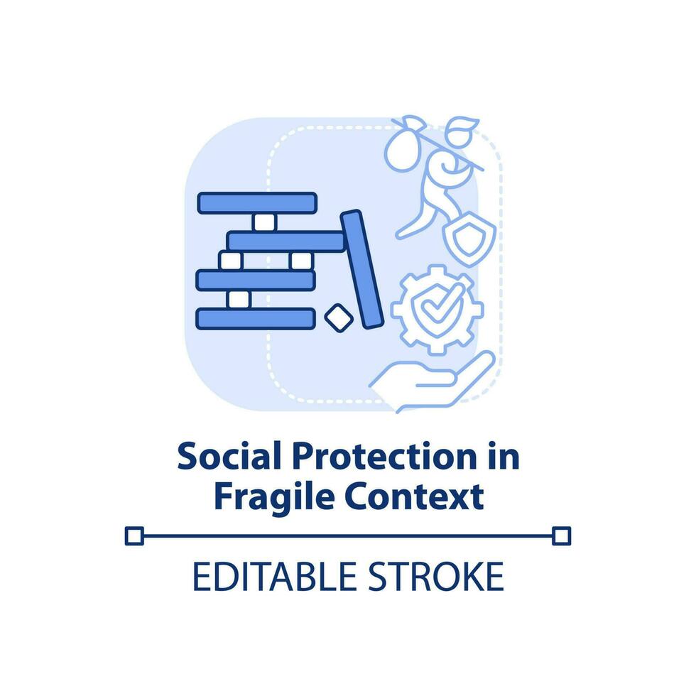 Social Protection In Fragile Context Light Blue Concept Icon Social