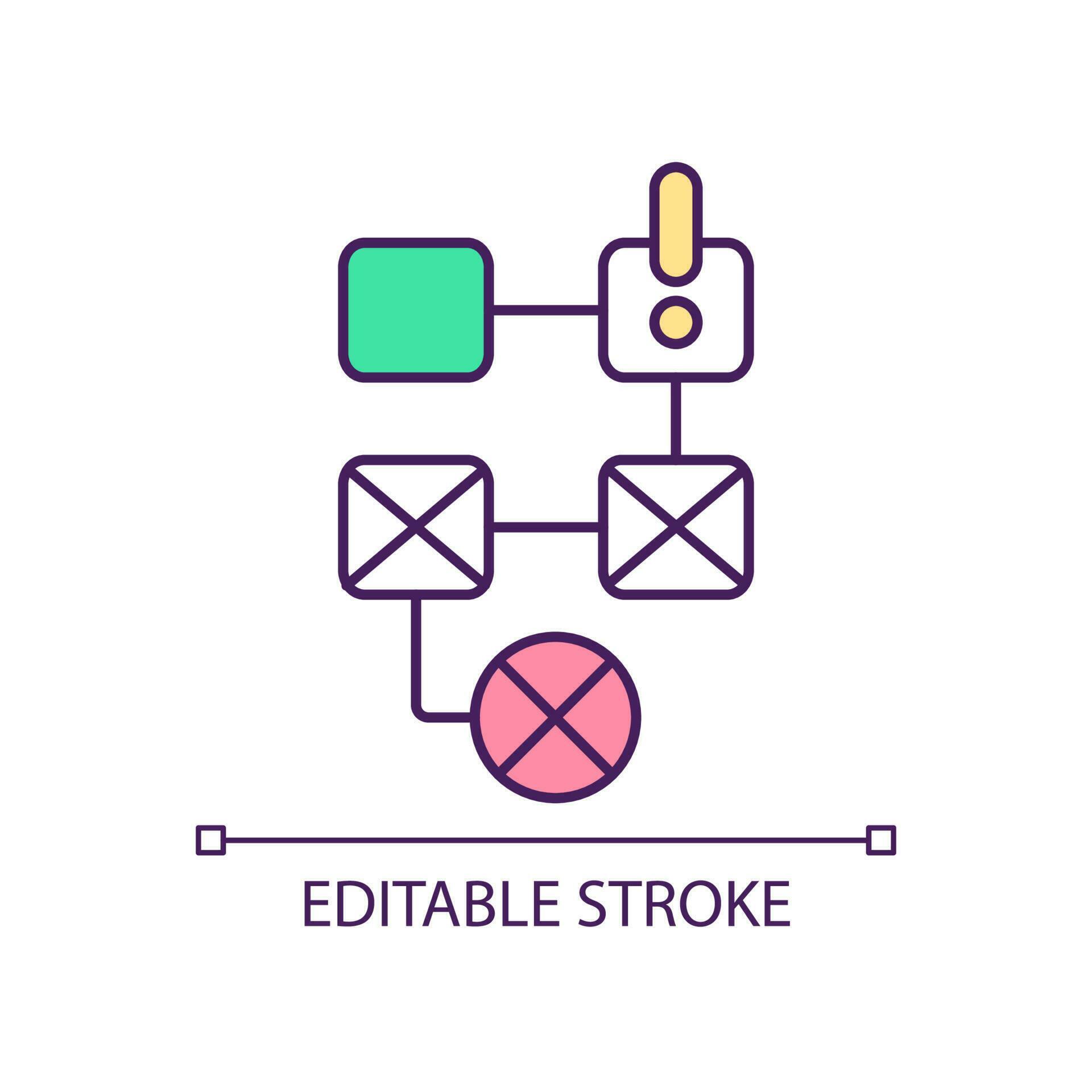 Process failure concept icon. Project stages and steps. Structure flaw abstract idea thin line ...