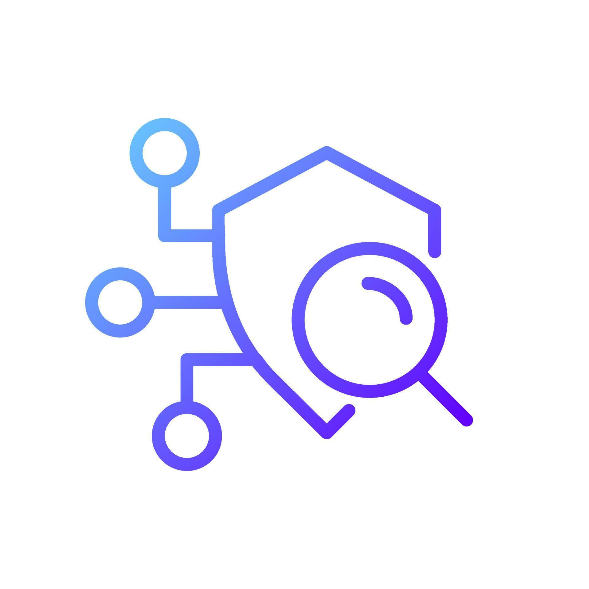 Security scan pixel perfect gradient linear vector icon. Detecting system weaknesses. Searching ...