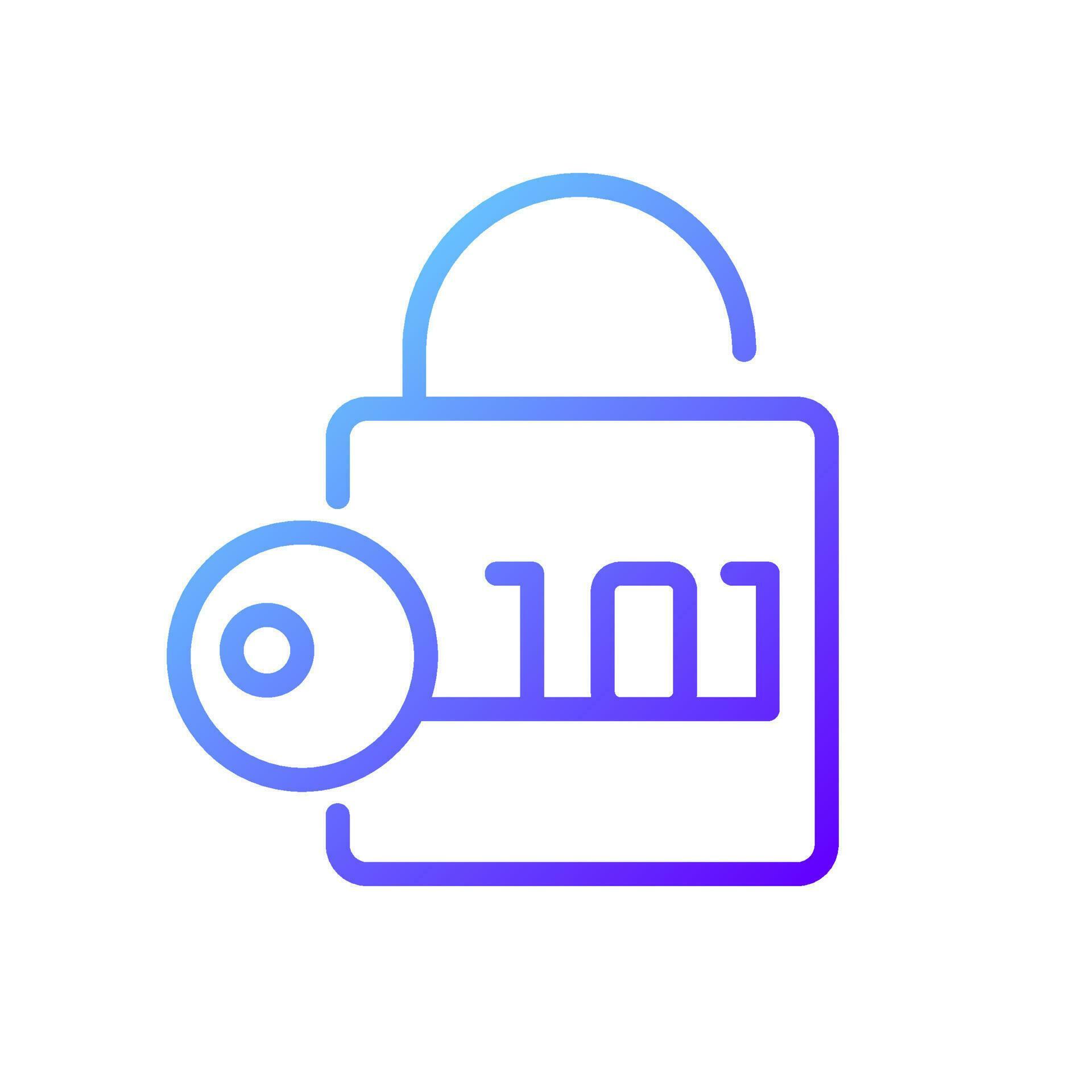 Decryption pixel perfect gradient linear vector icon. Convert encoded data into original form ...