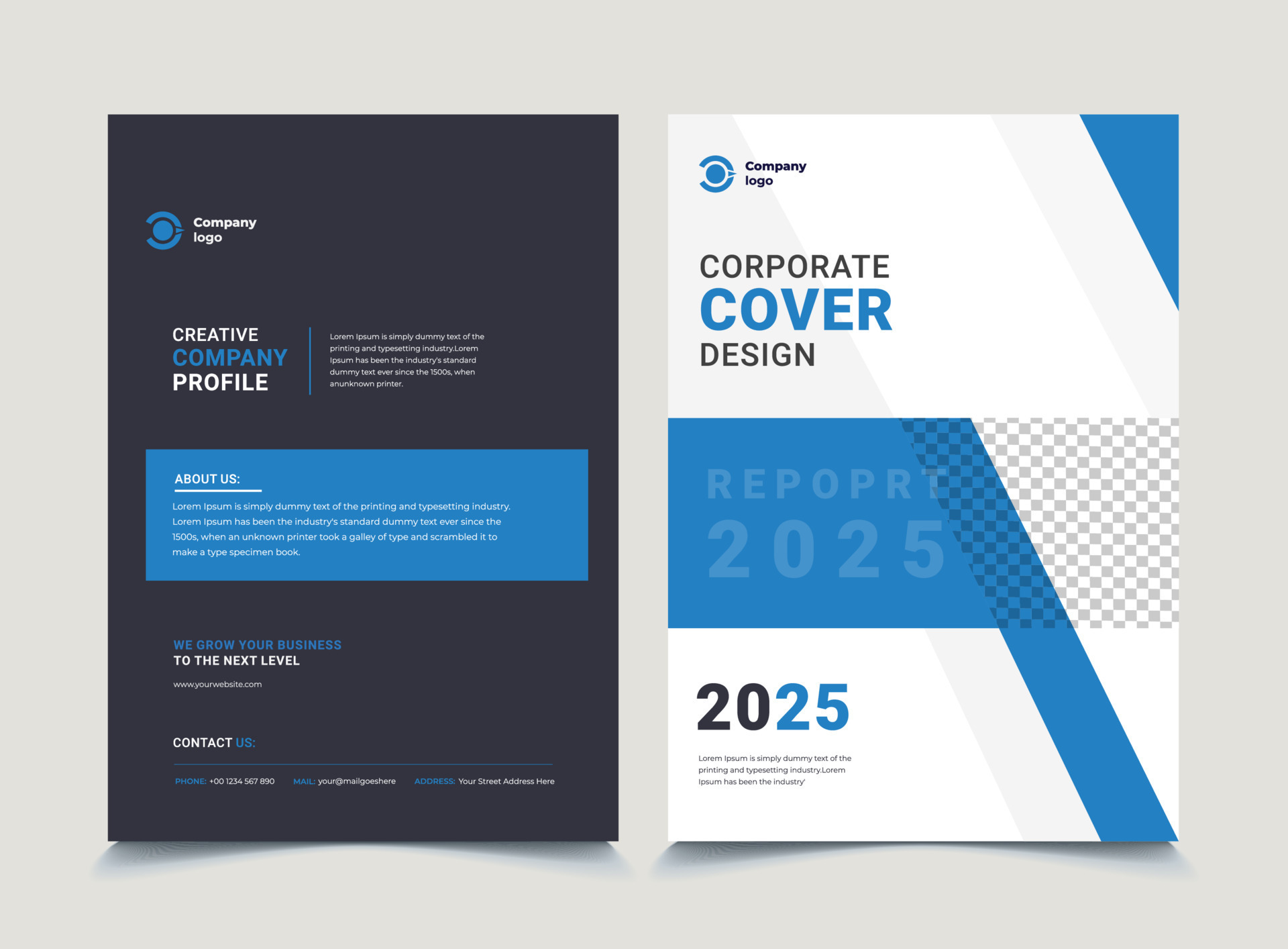 Corporate Book Cover Design Template in A4. Can be adapted to Brochure, Annual Report, Magazine ...