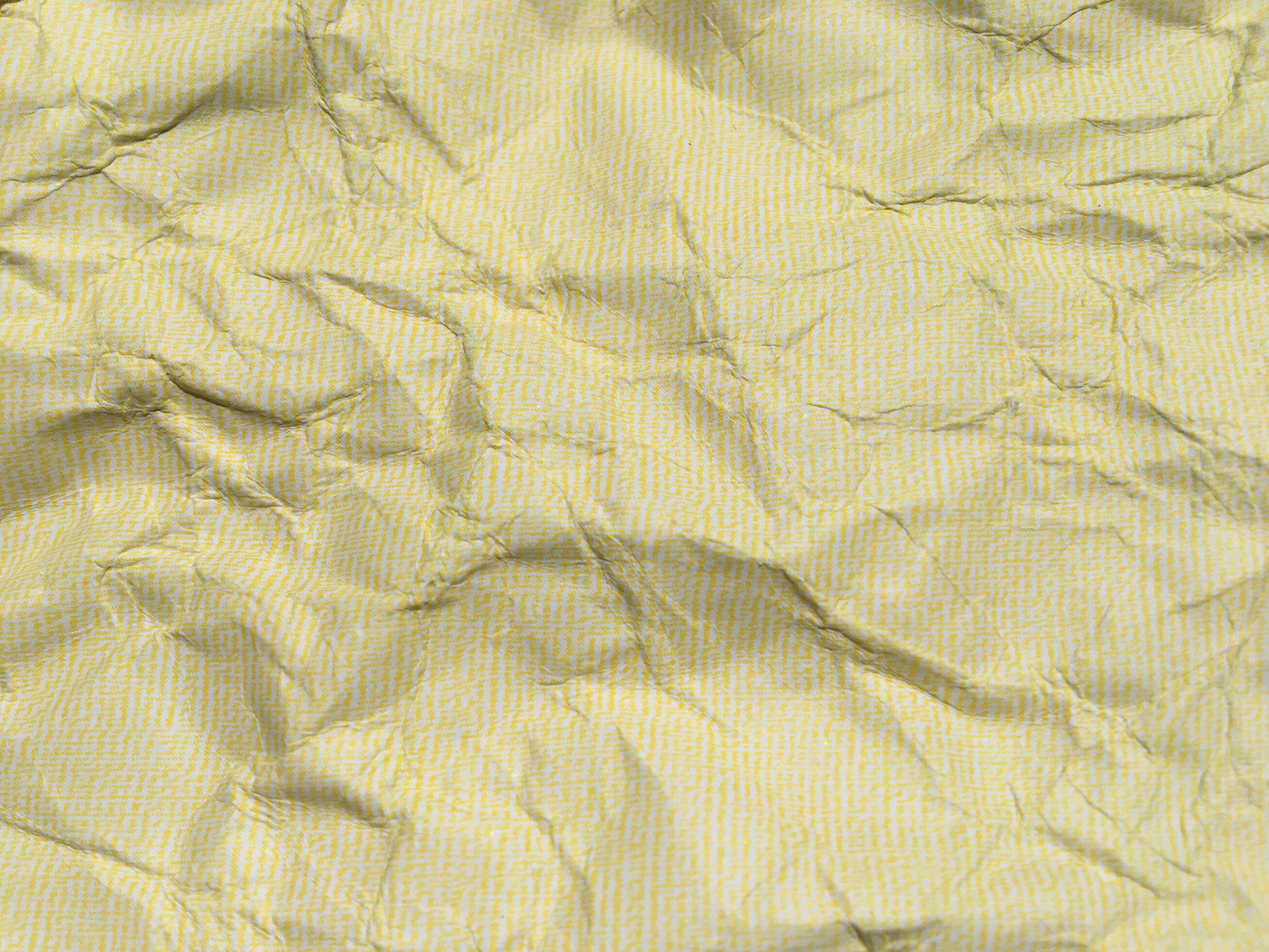 Yellow Crumpled Paper Background With Pattern For Design 12866784 Stock 