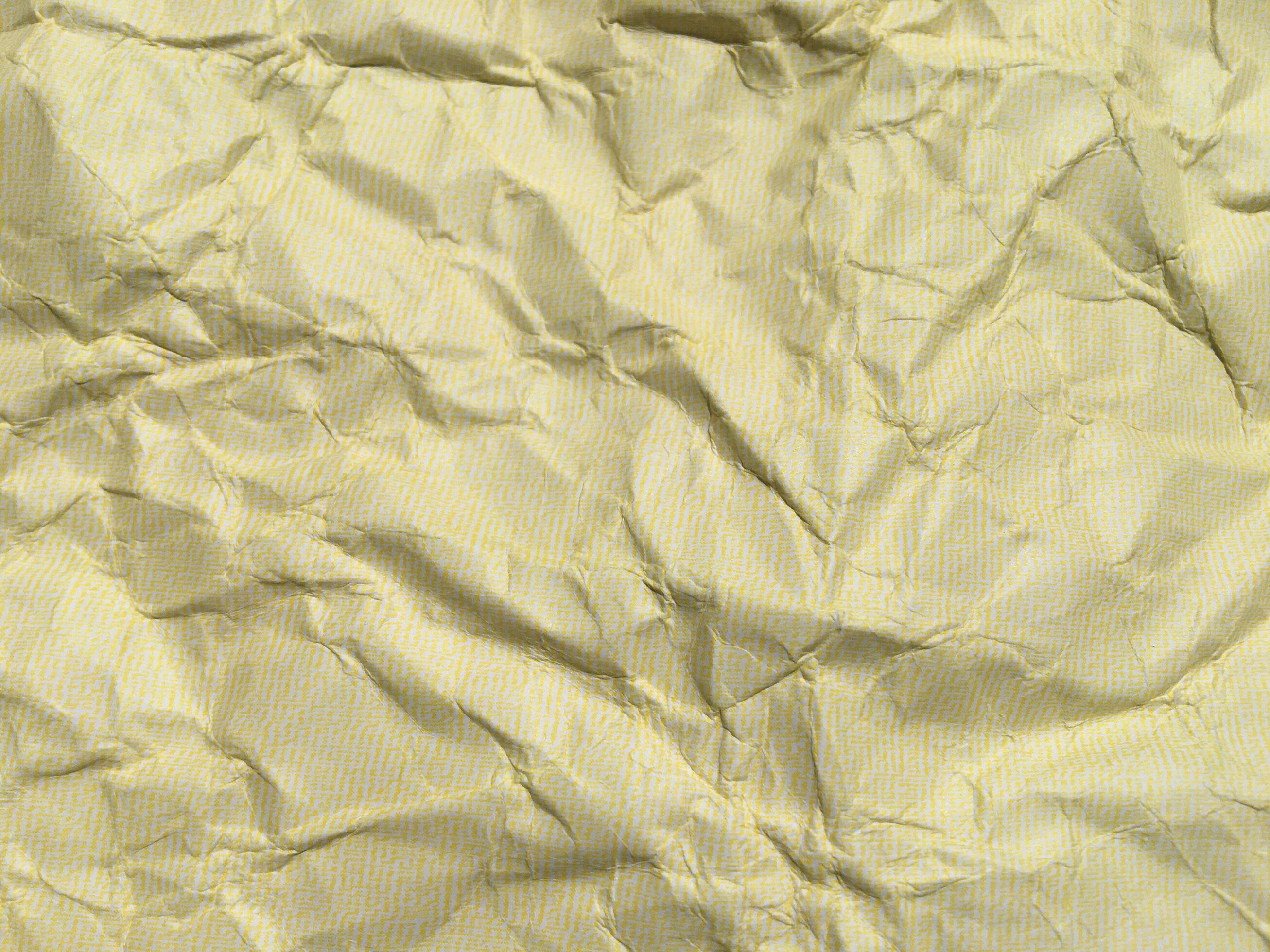 Yellow Crumpled Paper Background With Pattern For Design 12866879 Stock 