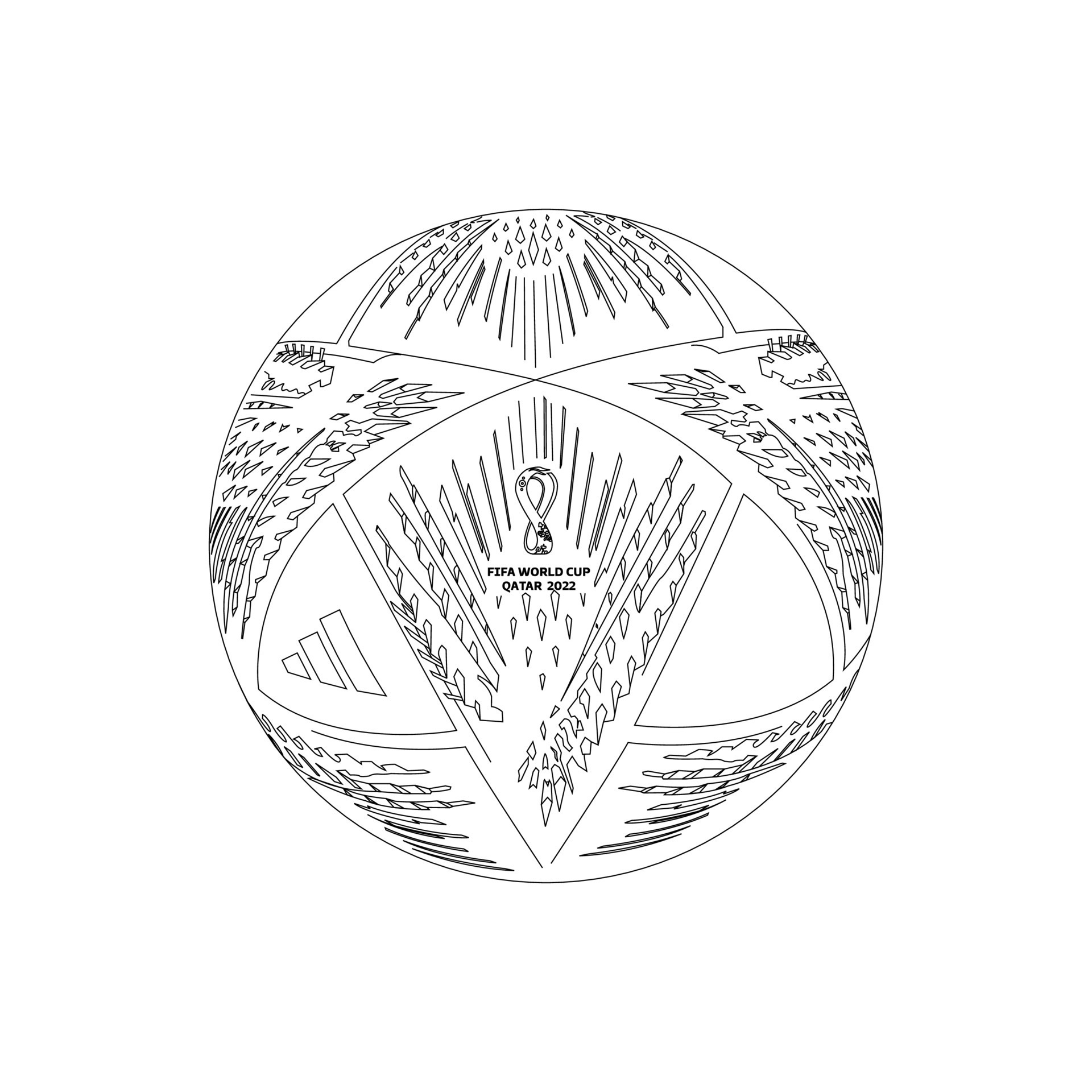 Adidas Fifa World Cup Qatar 2022 League Box Ball Line Art Design