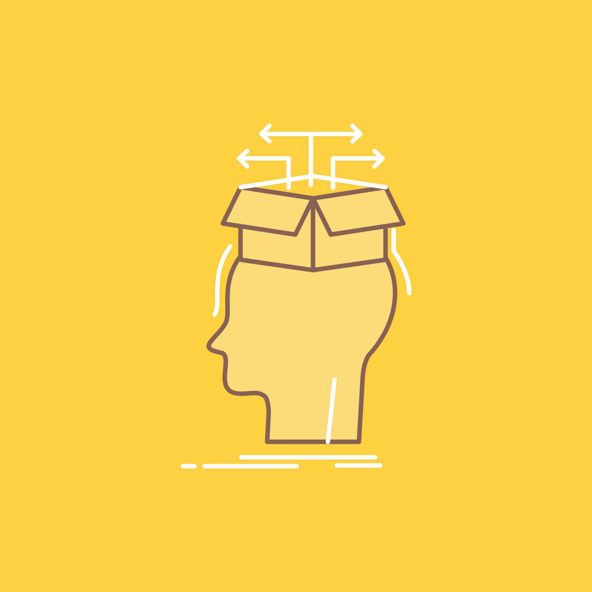 Data Extraction Head Knowledge Sharing Flat Line Filled Icon Beautiful Logo Button Over