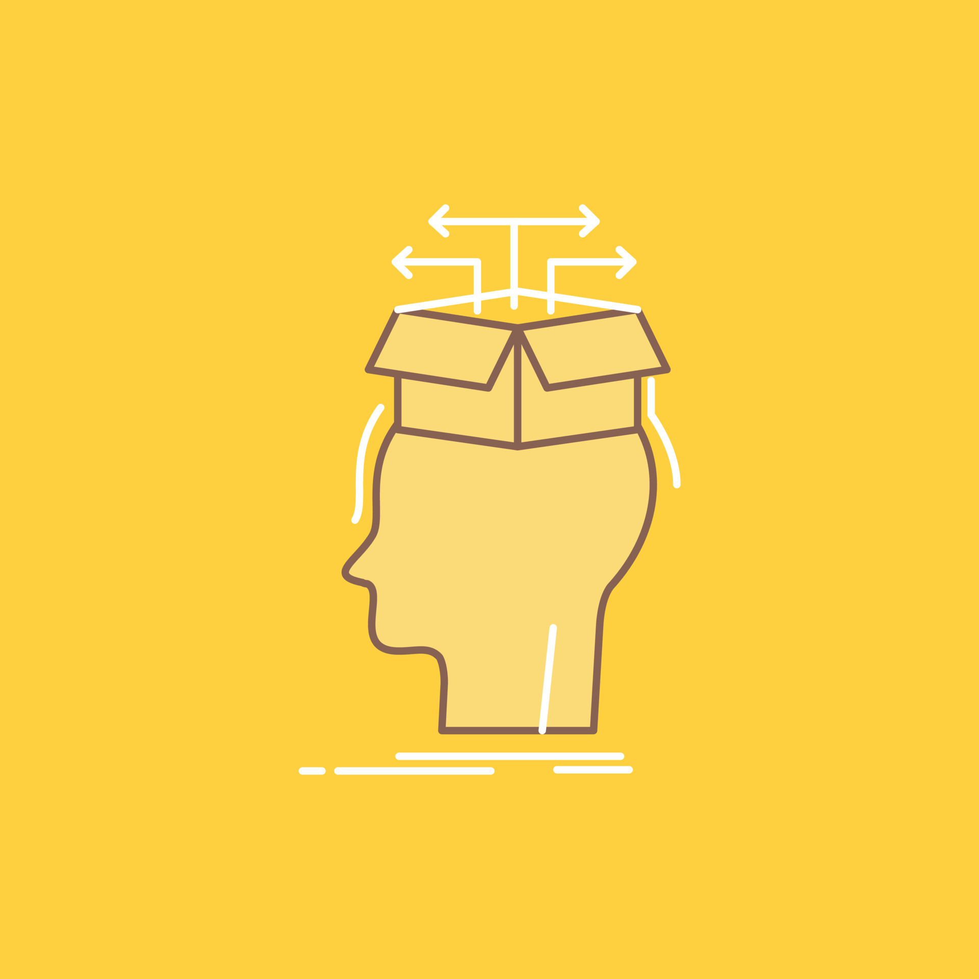 Data Extraction Head Knowledge Sharing Flat Line Filled Icon Beautiful Logo Button Over